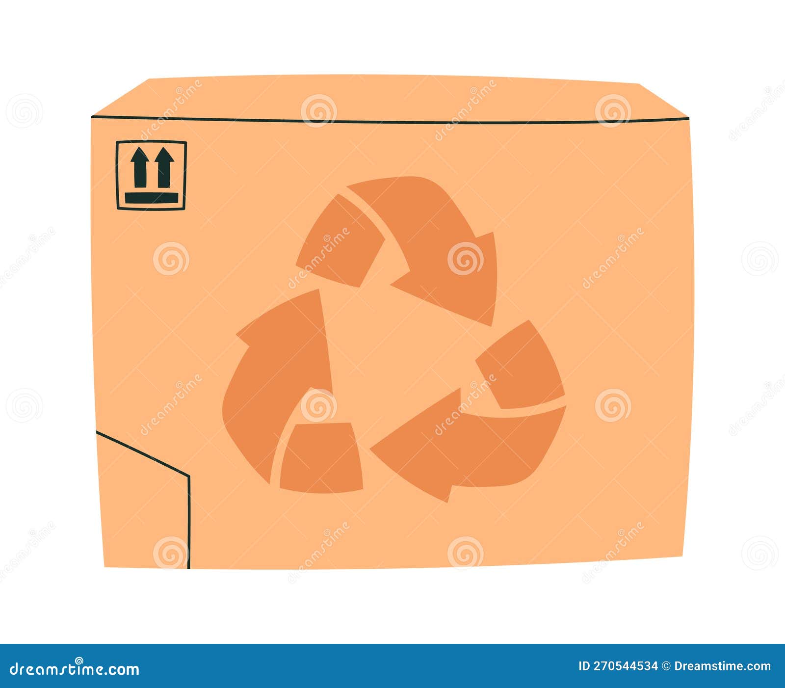 Cardboard Box Flat Icon Recycling Sticker Stock Vector - Illustration ...