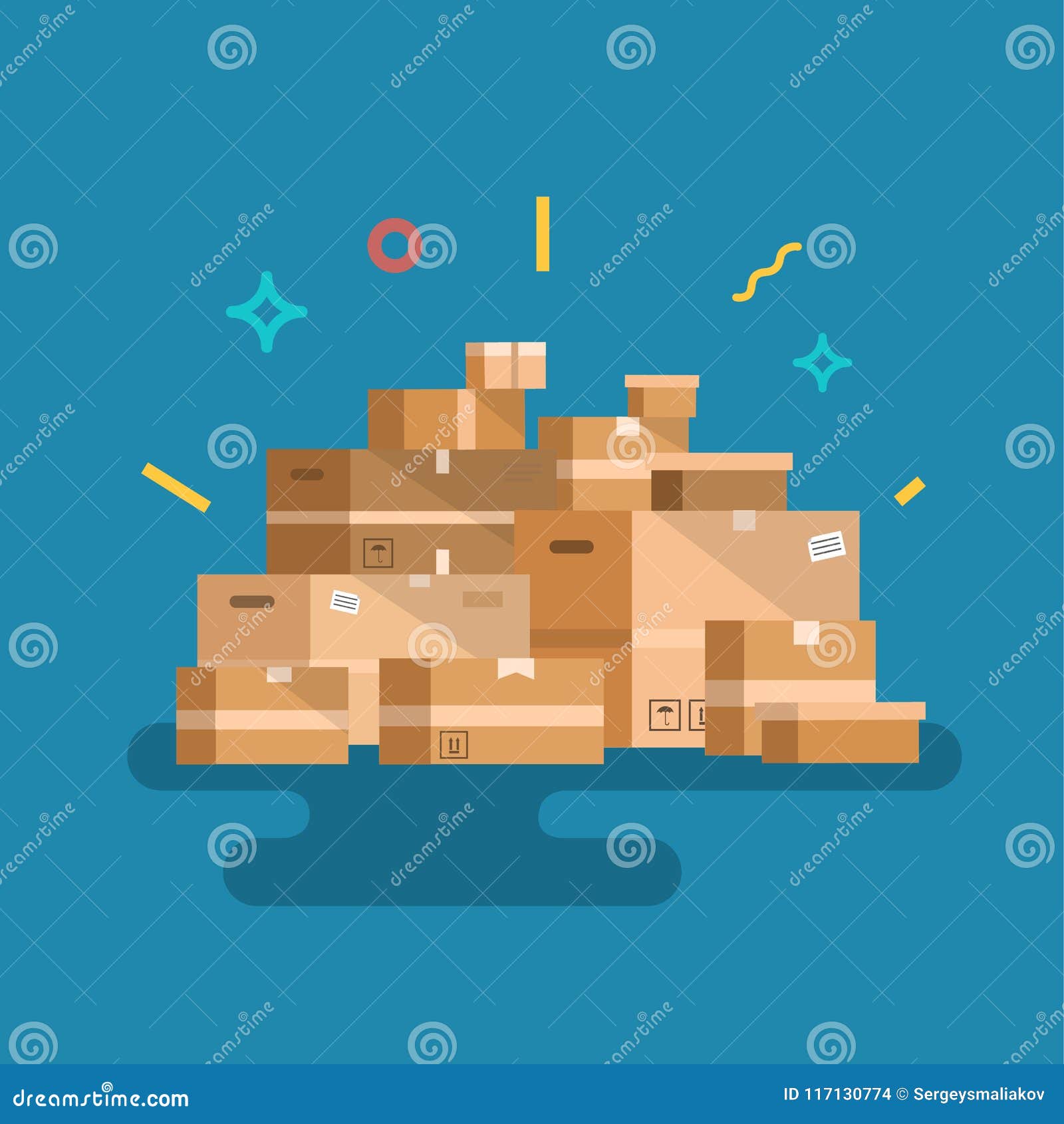 Cardboard Box, Flat Style Vector Illustration Stock Vector ...