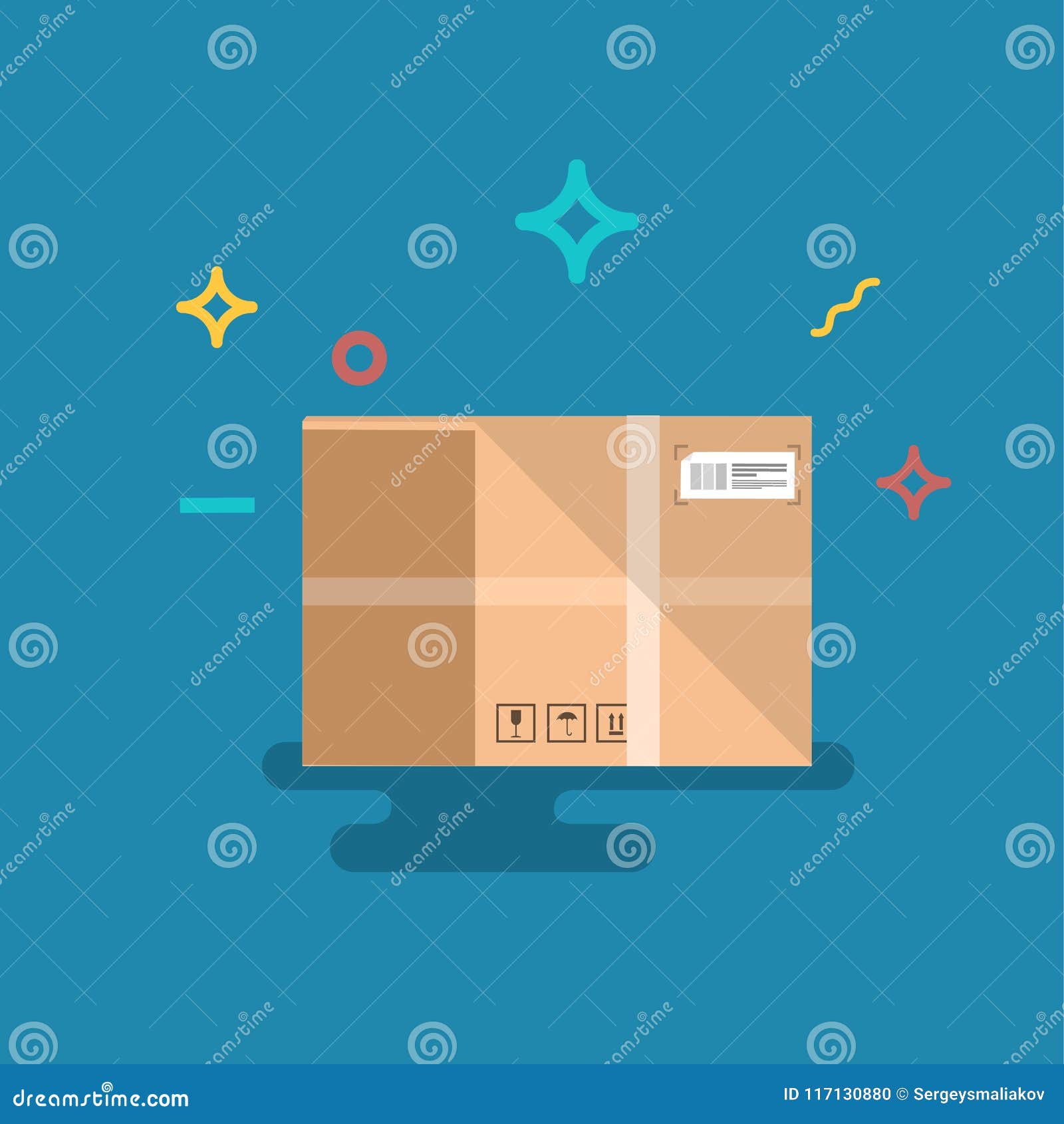 Cardboard Box, Flat Style Vector Illustration Stock Vector ...