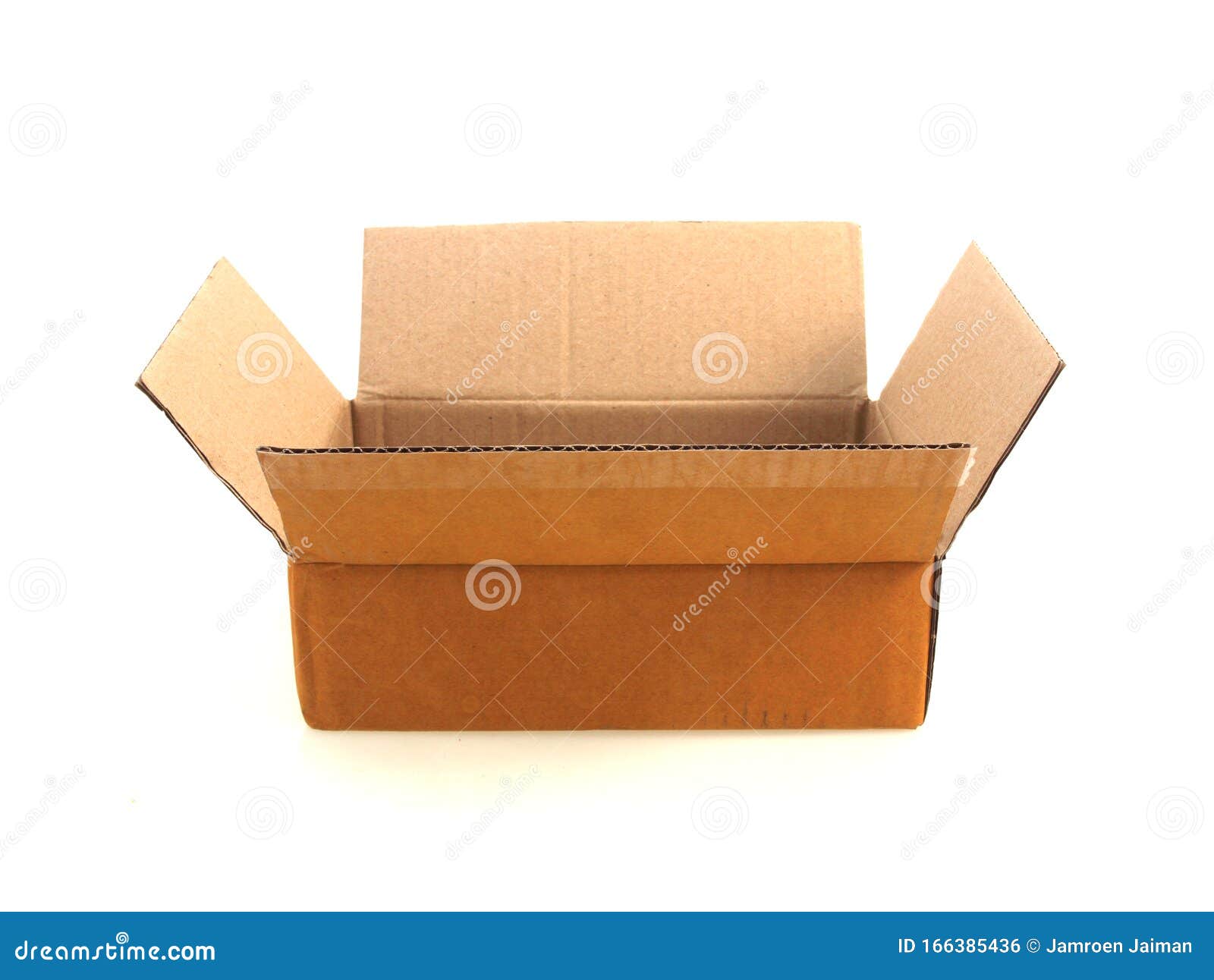 Cardboard Box with Flip Open Lid, Lid Open, Isolated on White Stock ...