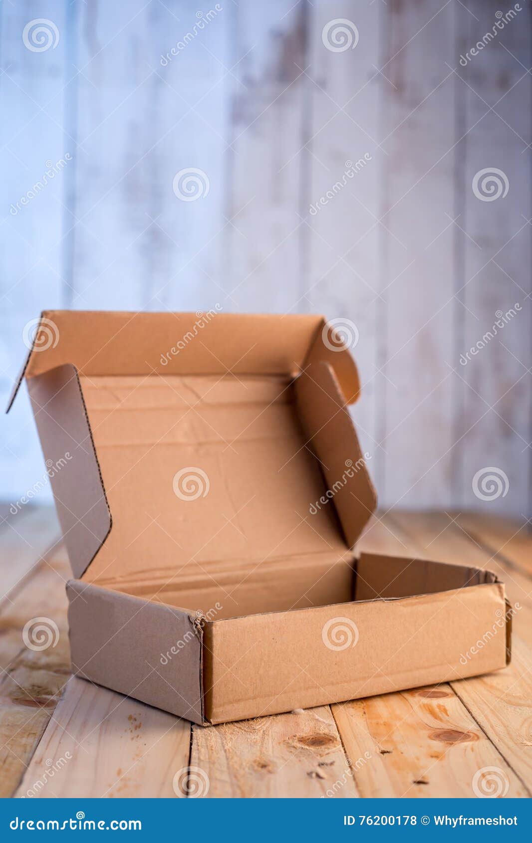 Cardboard Box with Flip Open Stock Photo - Image of storage, wood: 76200178