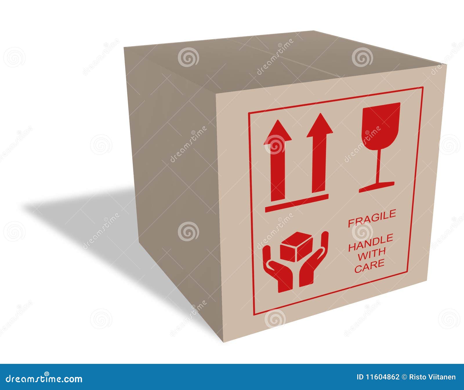 Cardboard Box with Fragile Content Stock Illustration - Illustration of ...