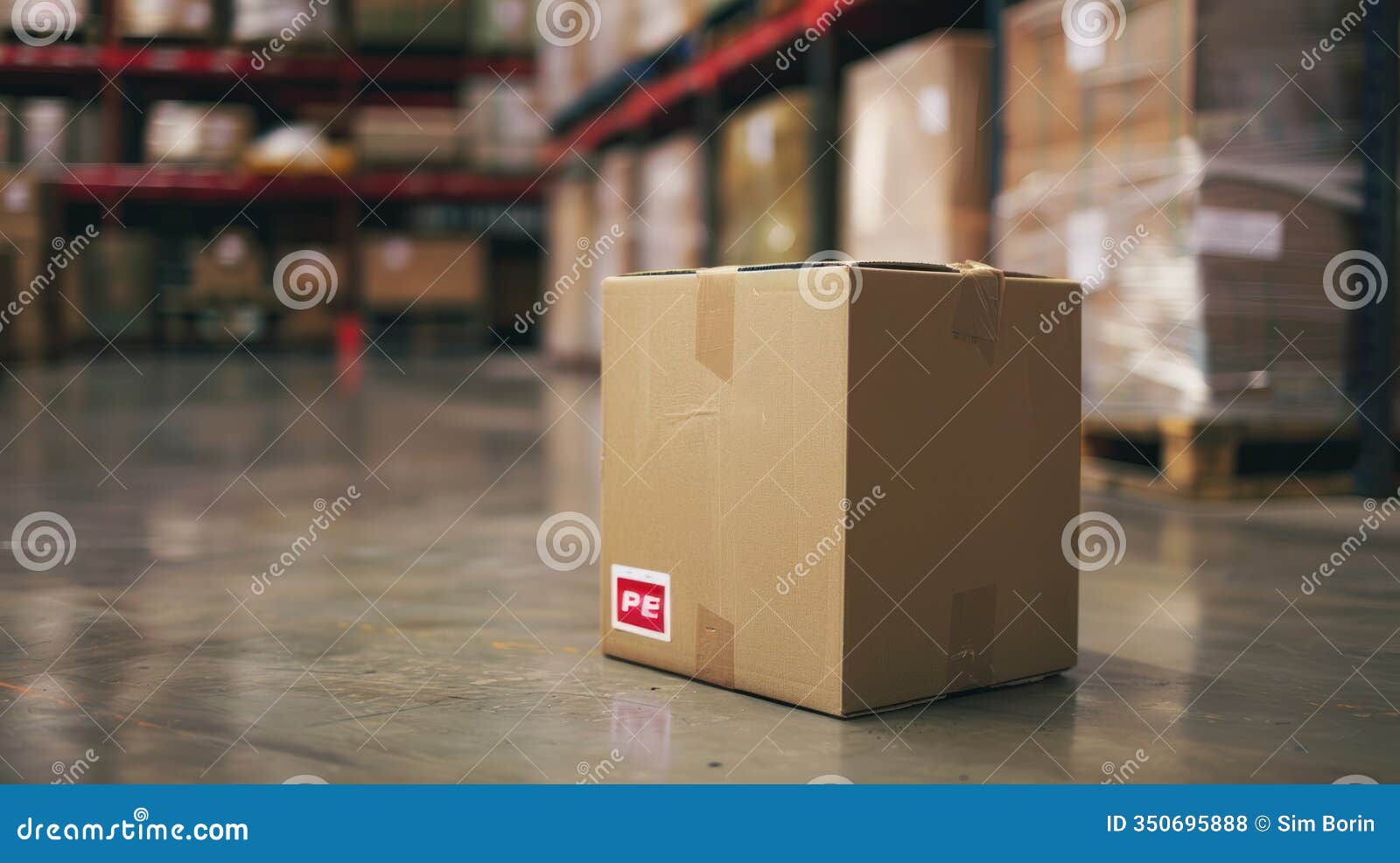 A Cardboard Box with a Fragile Sticker on it, Placed Stock Illustration ...