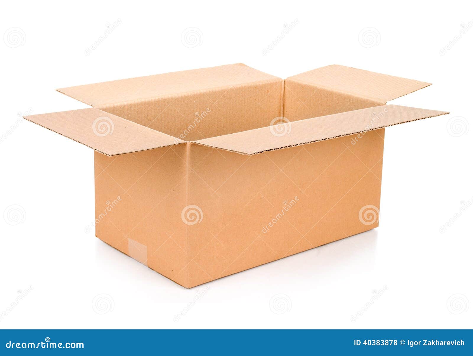 Cardboard box. Front View stock photo. Image of open - 40383878