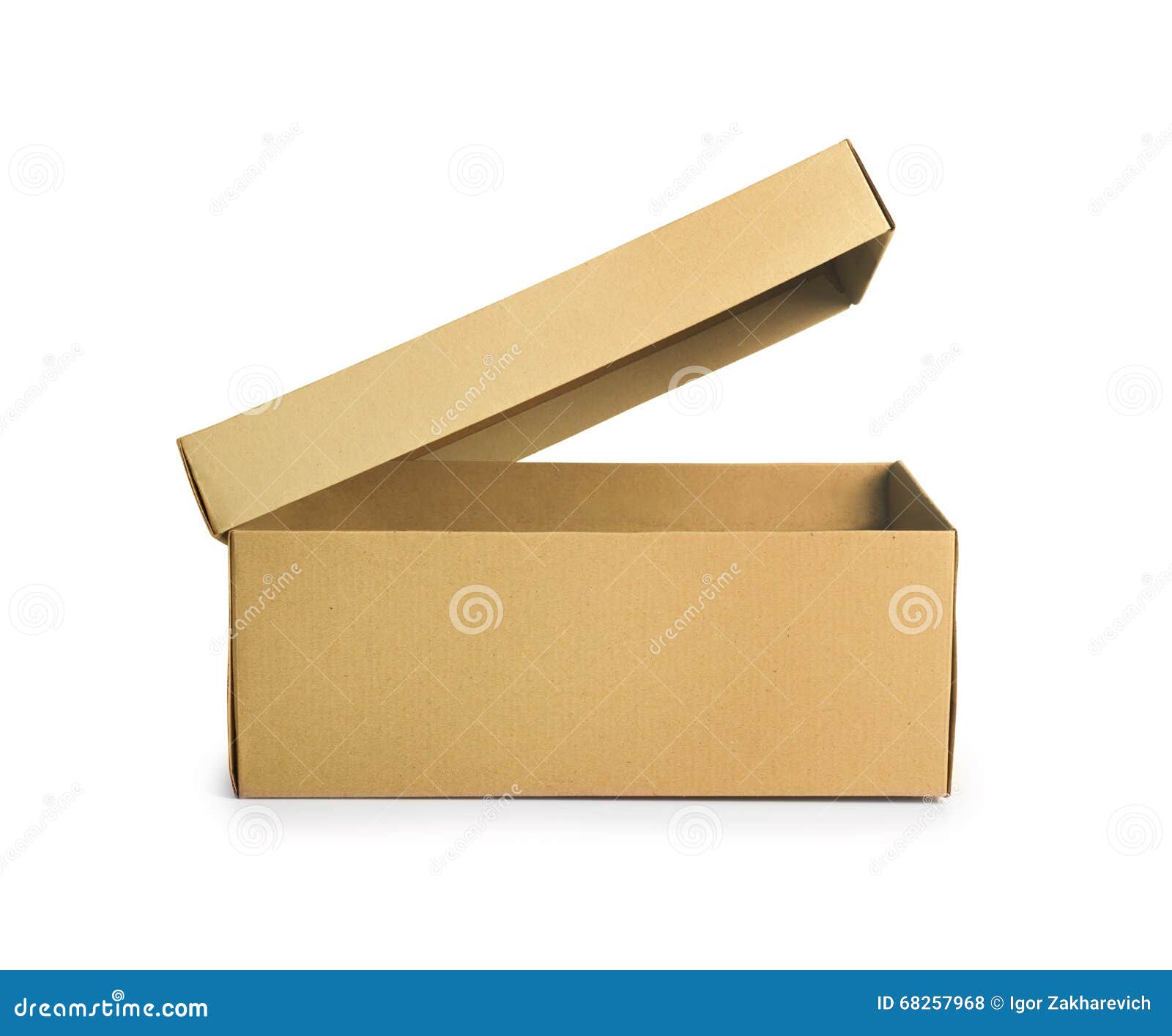 Cardboard box. Front View stock photo. Image of open - 68257968