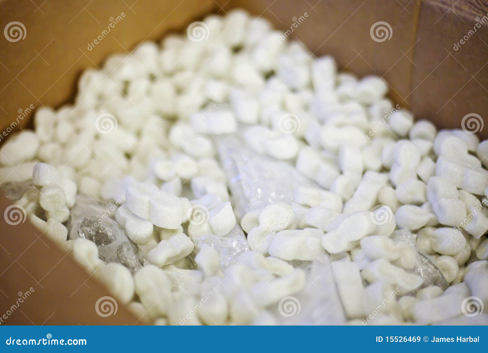 Cardboard Box Full of Packing Peanuts Stock Image - Image of shipping ...