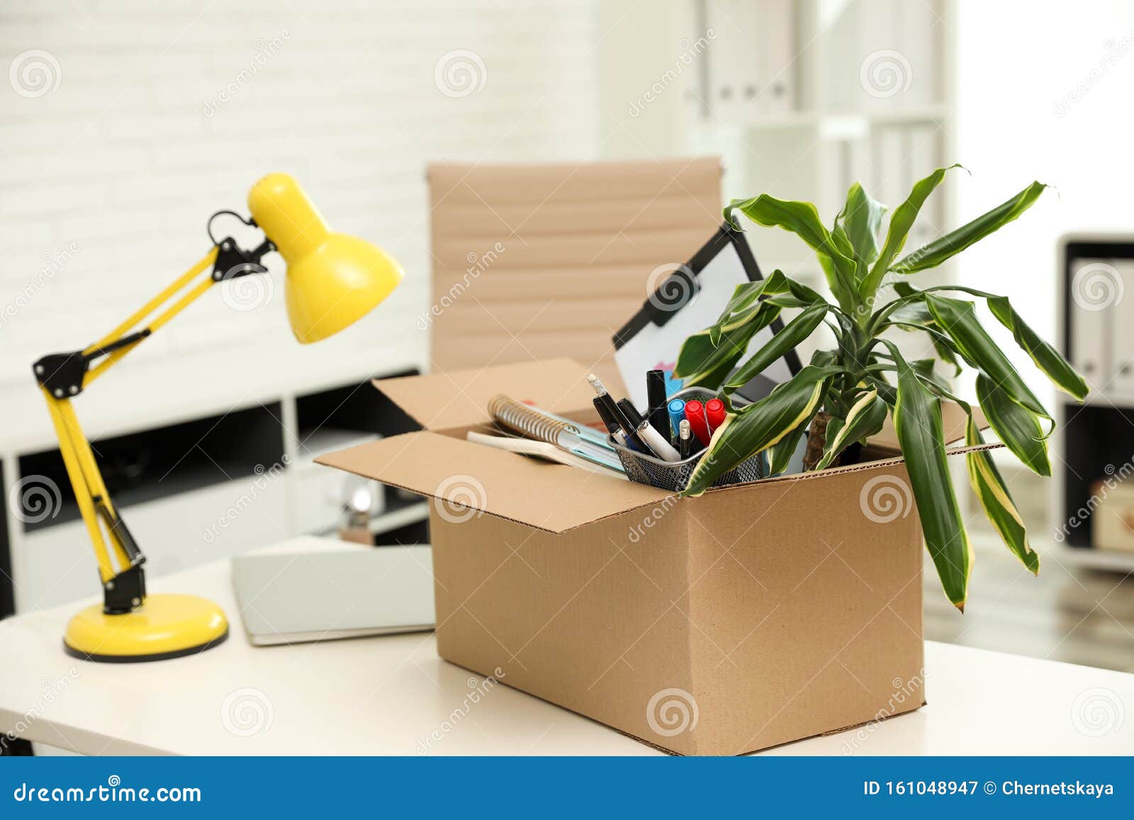 Cardboard Box Full of Stuff on Table Stock Image - Image of full ...