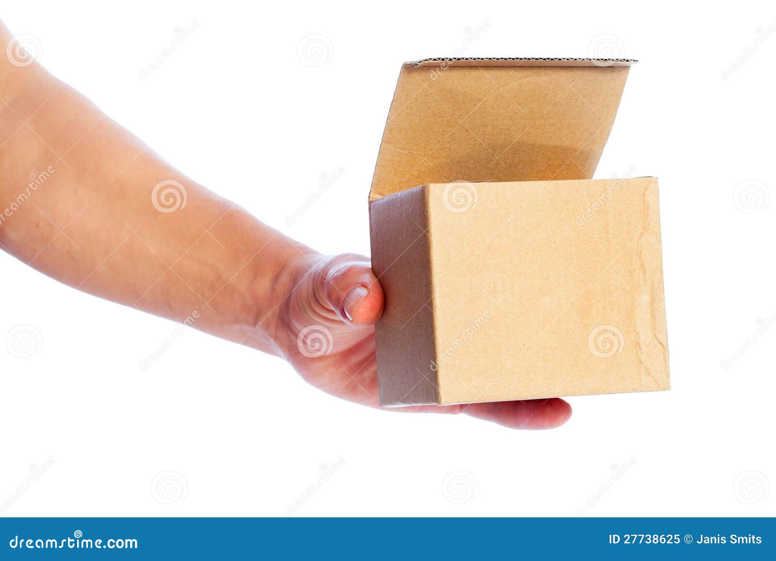 Cardboard box in hand. stock image. Image of send, carton - 27738625