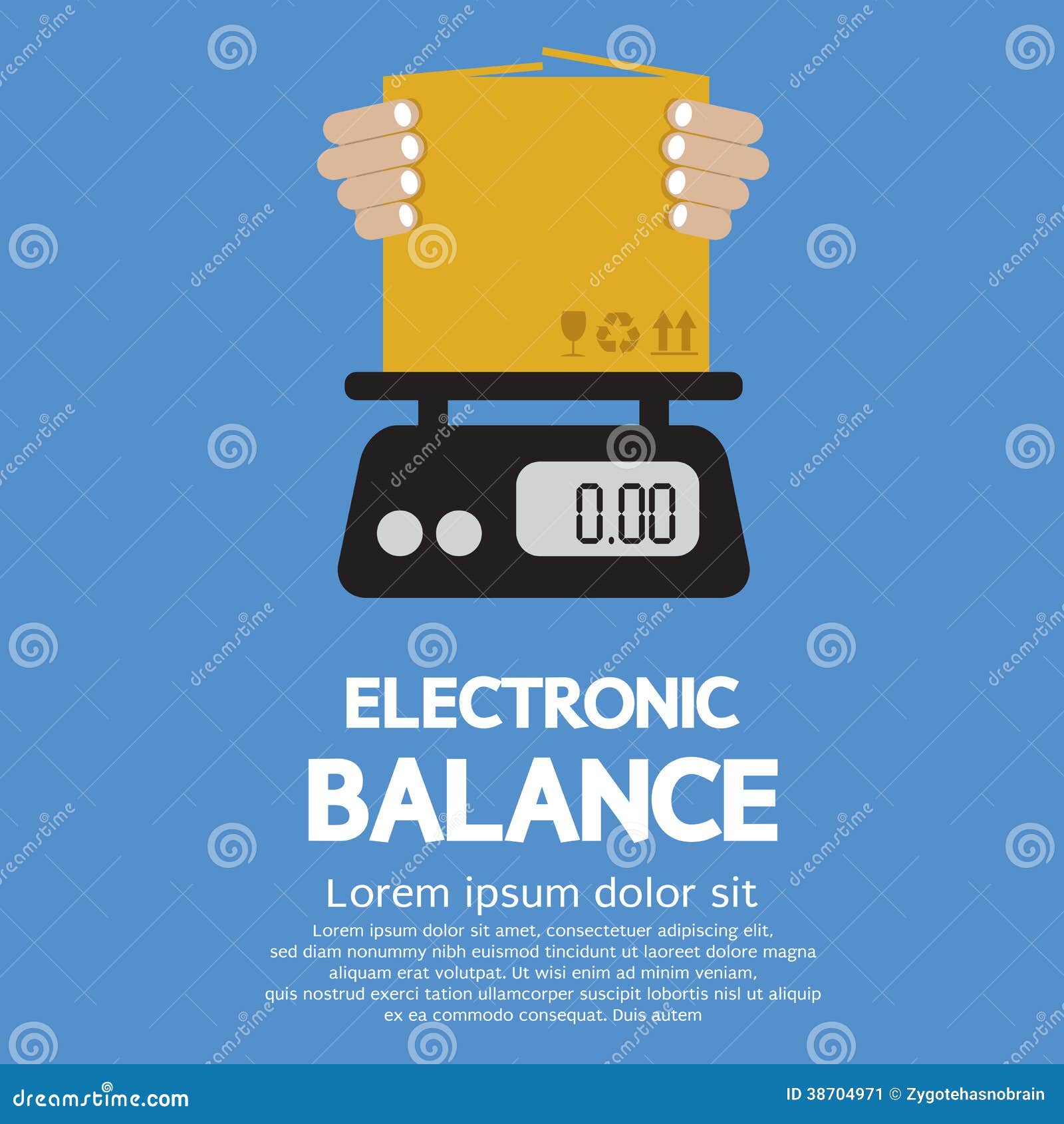 Cardboard Box in Hand on Electronic Balance Stock Vector - Illustration ...