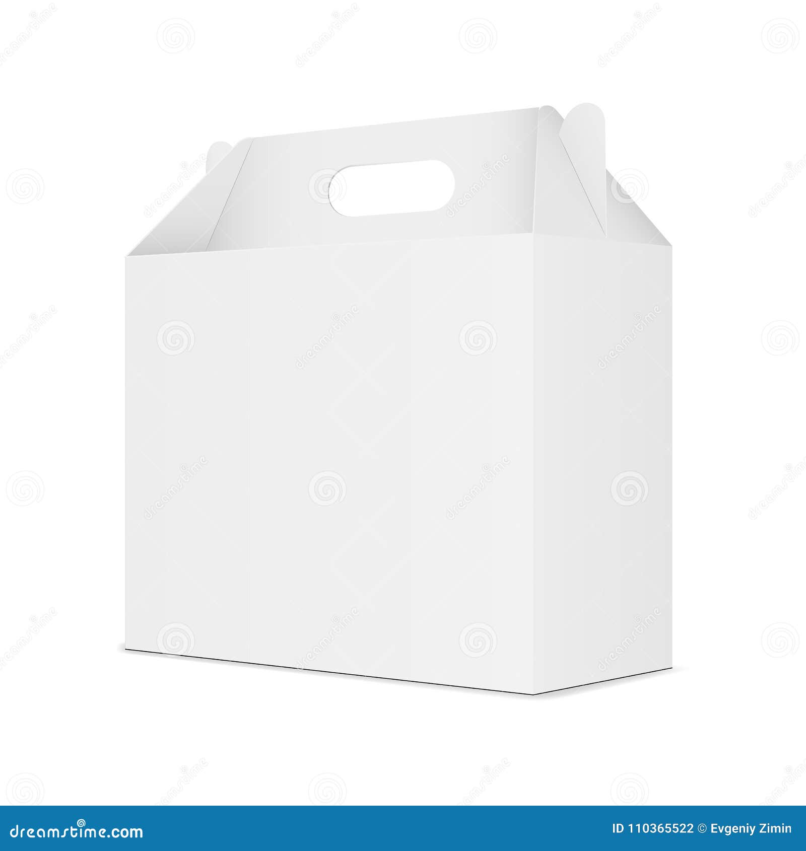 Cardboard box with handle stock vector. Illustration of view - 110365522