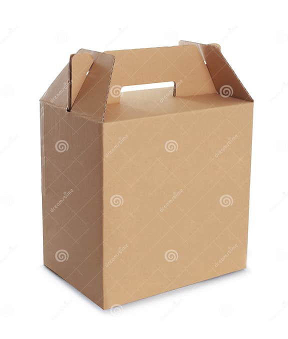 Cardboard box with handle stock image. Image of cargo - 30716849