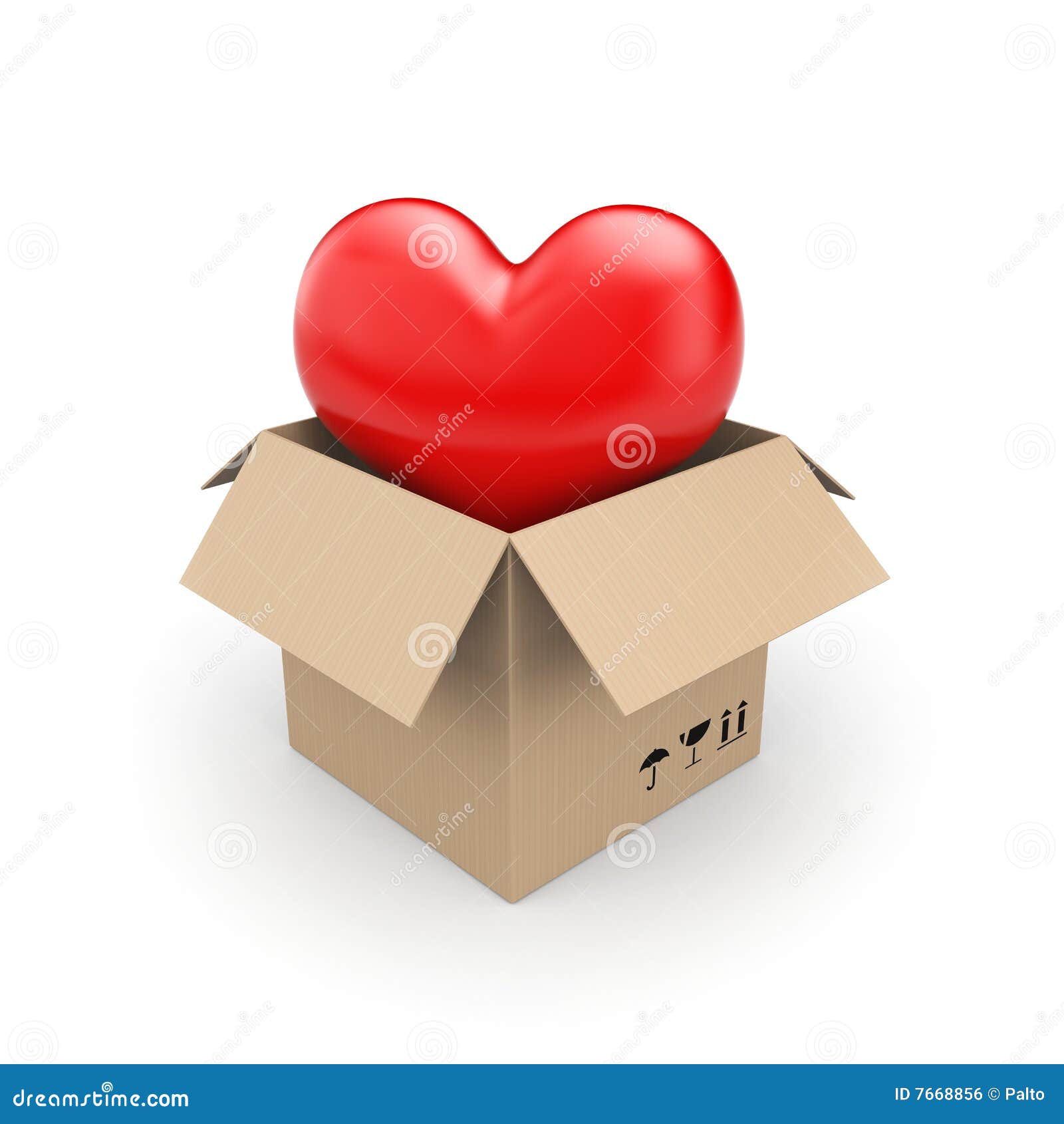 Cardboard box with heart stock illustration. Illustration of abstract ...