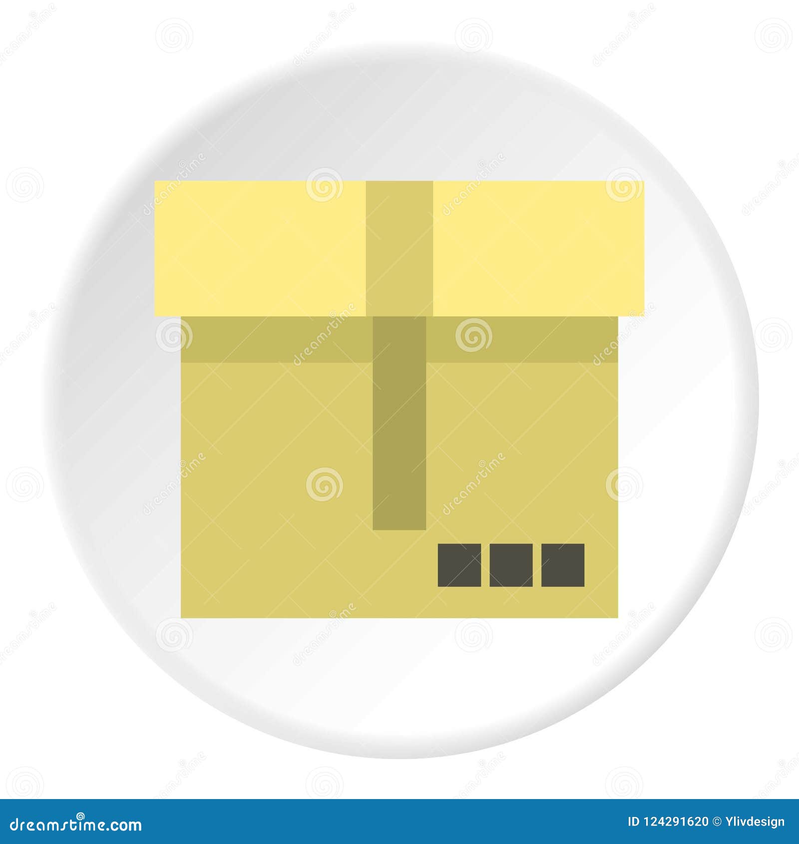 Cardboard Box Icon, Flat Style Stock Illustration - Illustration of ...