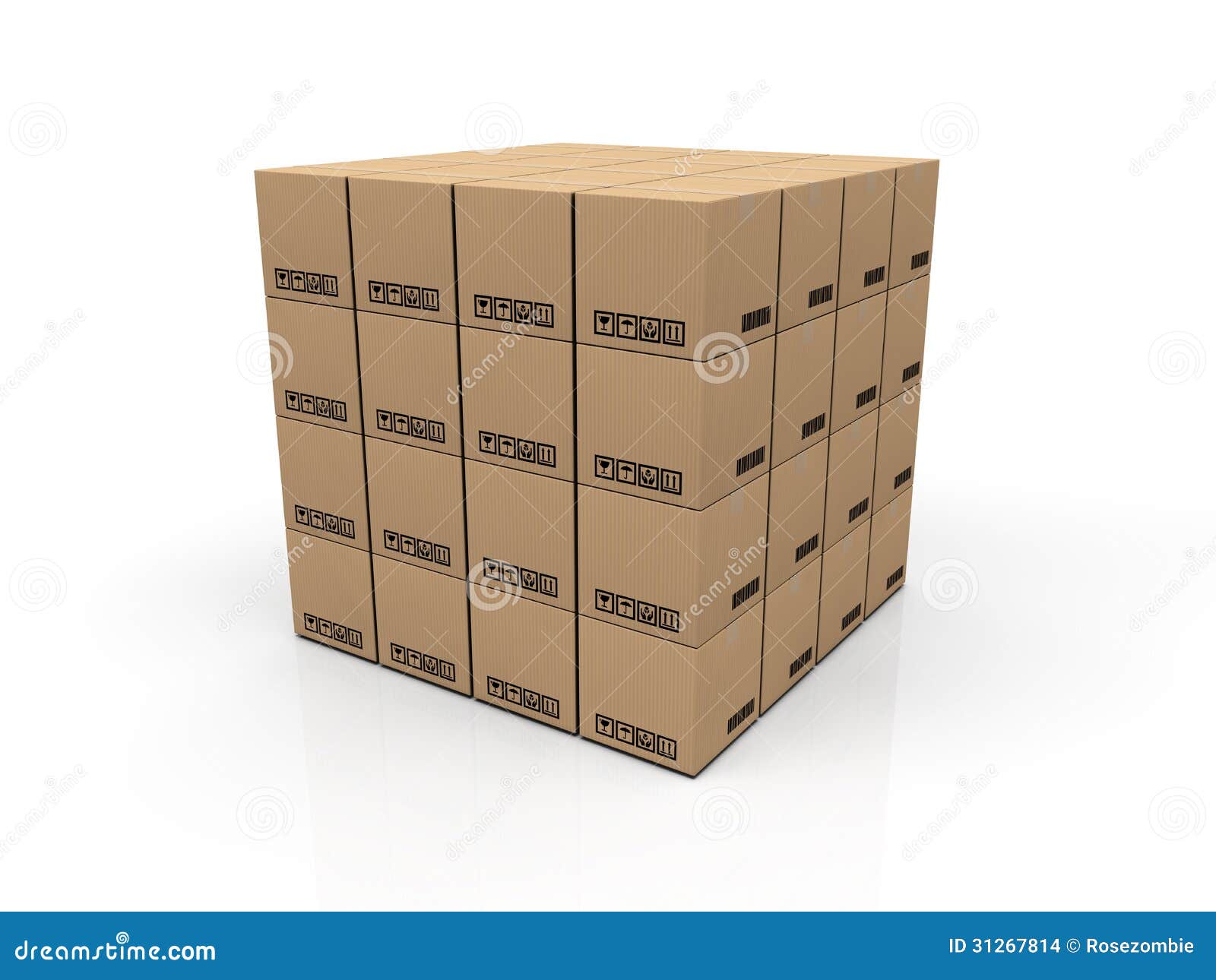 Cardboard box stock illustration. Illustration of cargo - 31267814