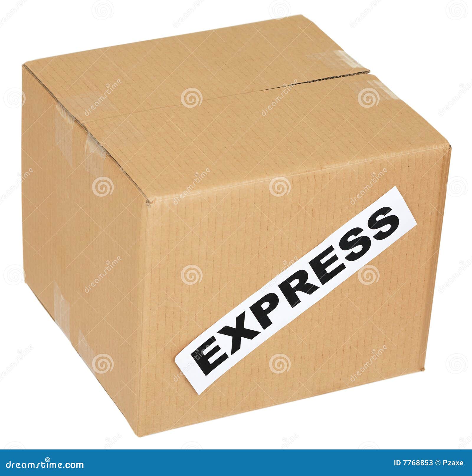 Cardboard Box with an Inscription Express Stock Image - Image of white ...