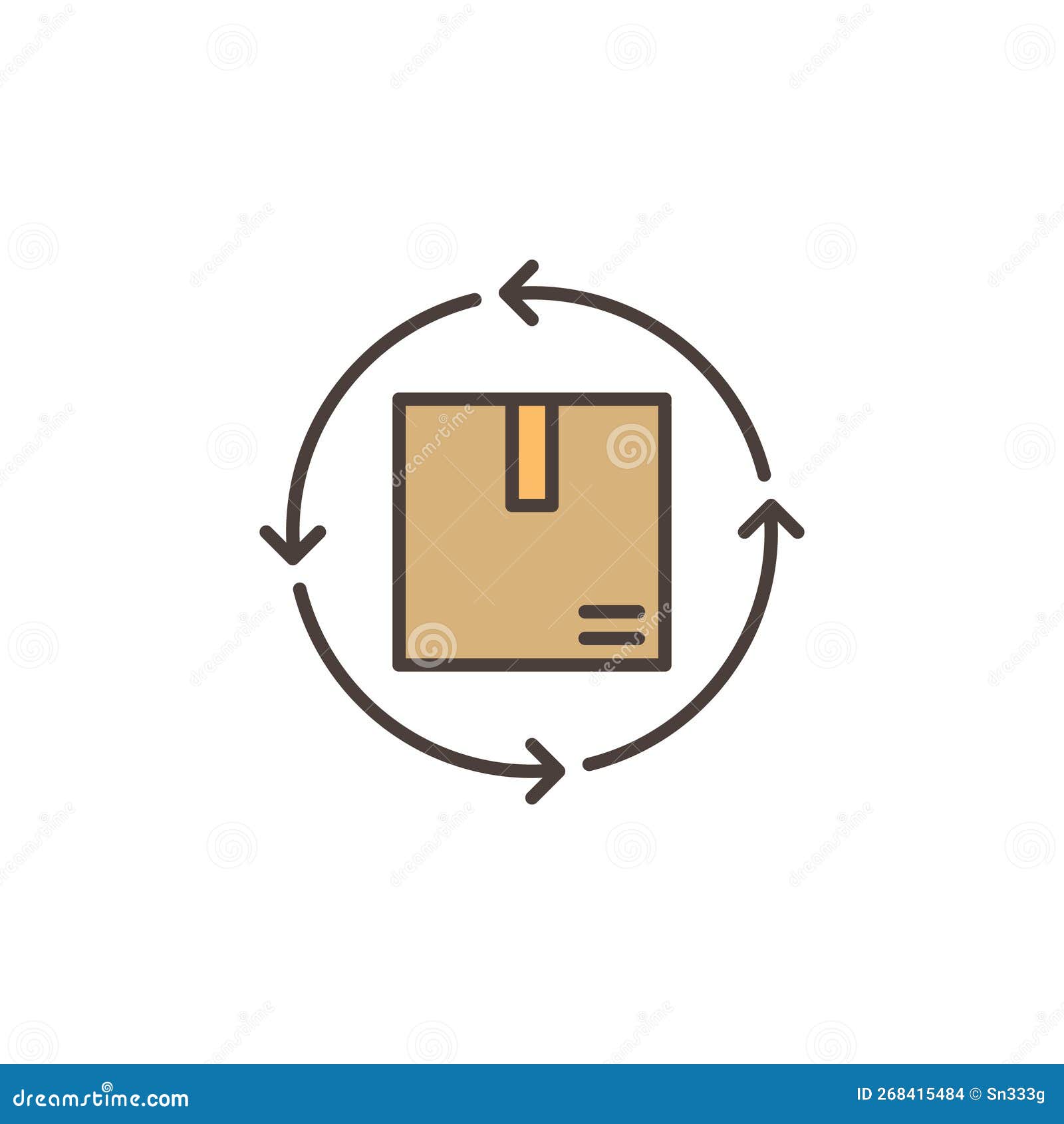 Cardboard Box Inside Arrows Vector Storage Concept Colored Icon Stock ...