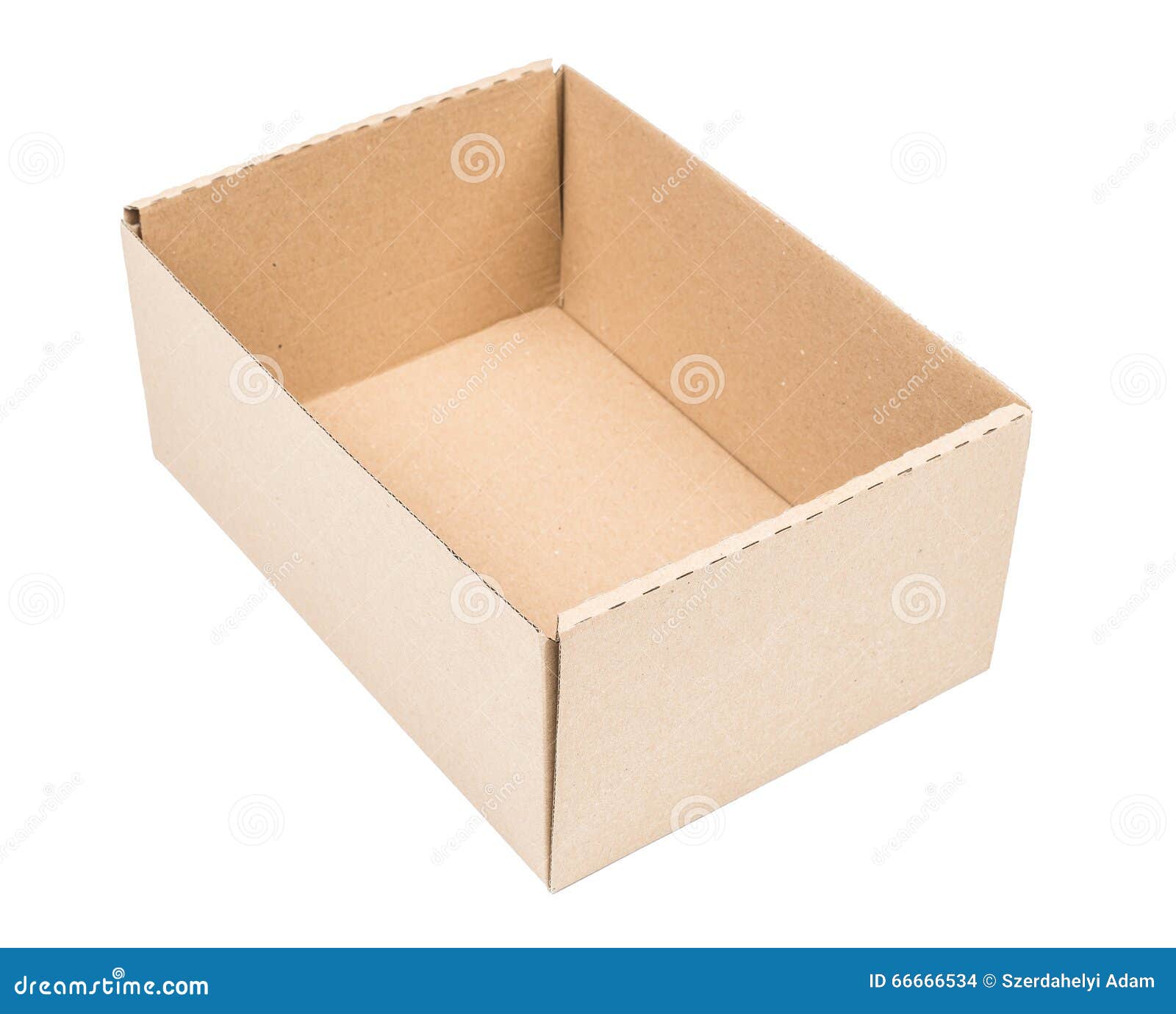 Cardboard box isolated stock photo. Image of view, open - 66666534