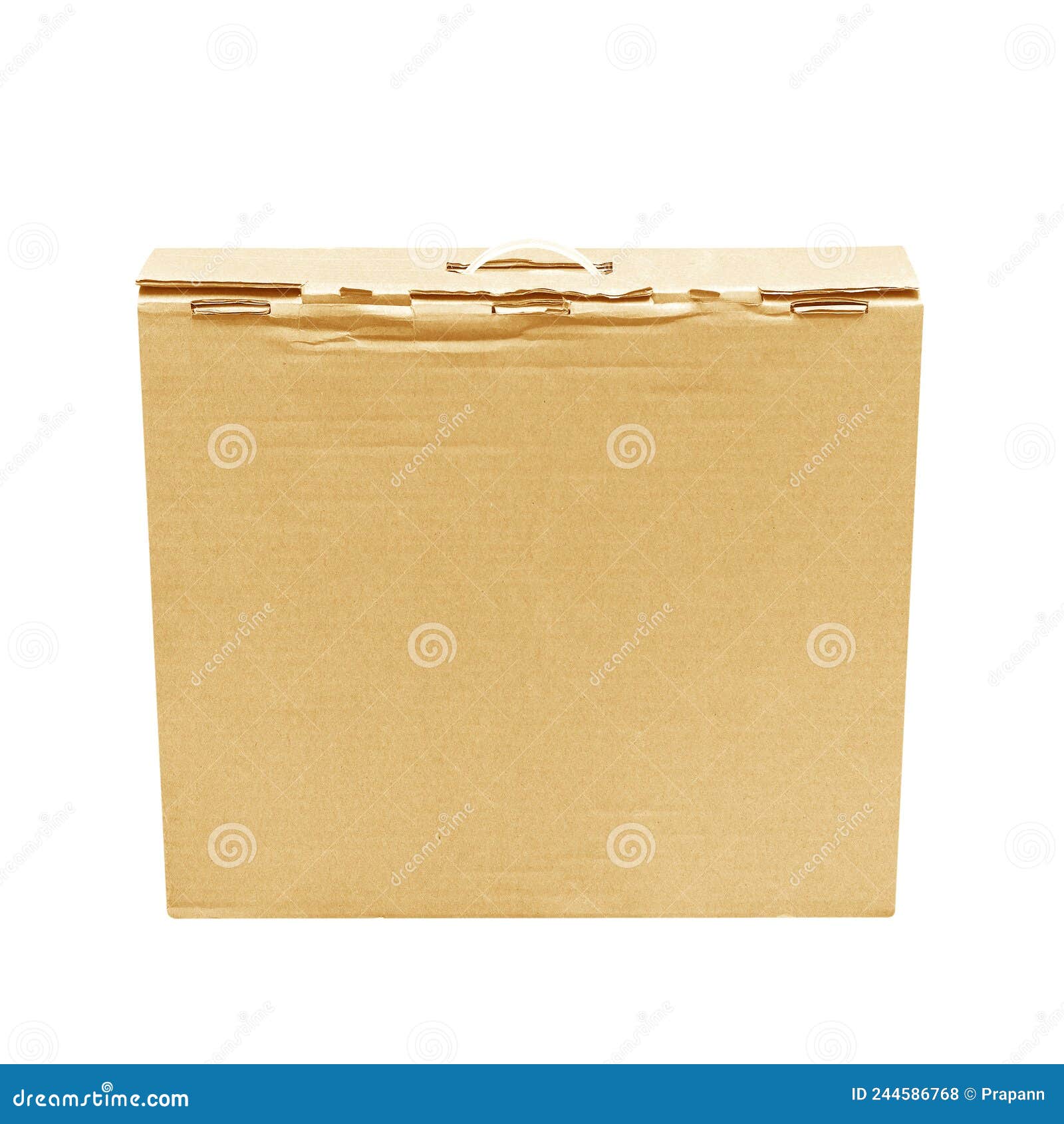 Broken Cardboard Box Isolated on White Background Stock Photo - Image ...