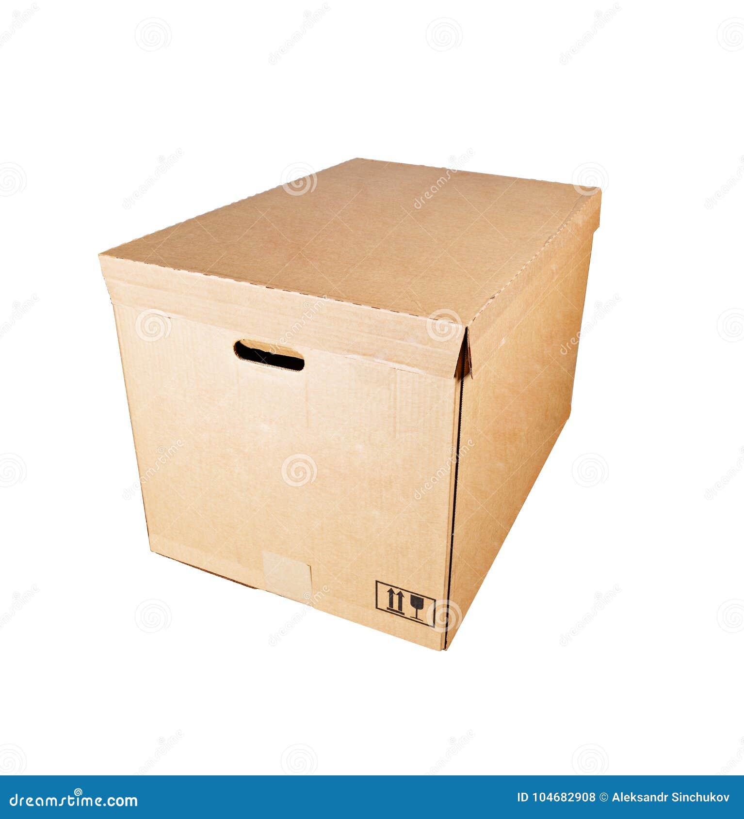 Cardboard Box is Isolated on a White Background Stock Photo - Image of ...