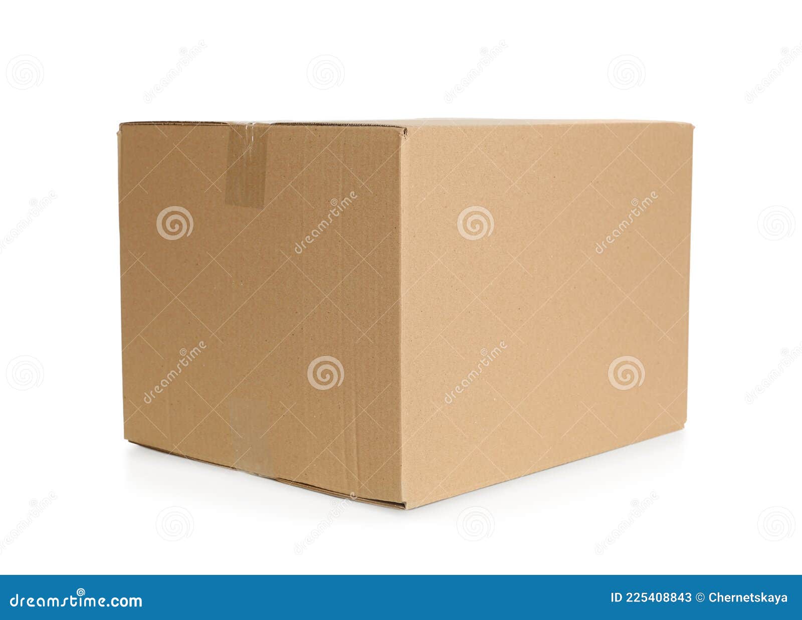Cardboard Box Isolated on White. Mockup for Design Stock Image - Image ...