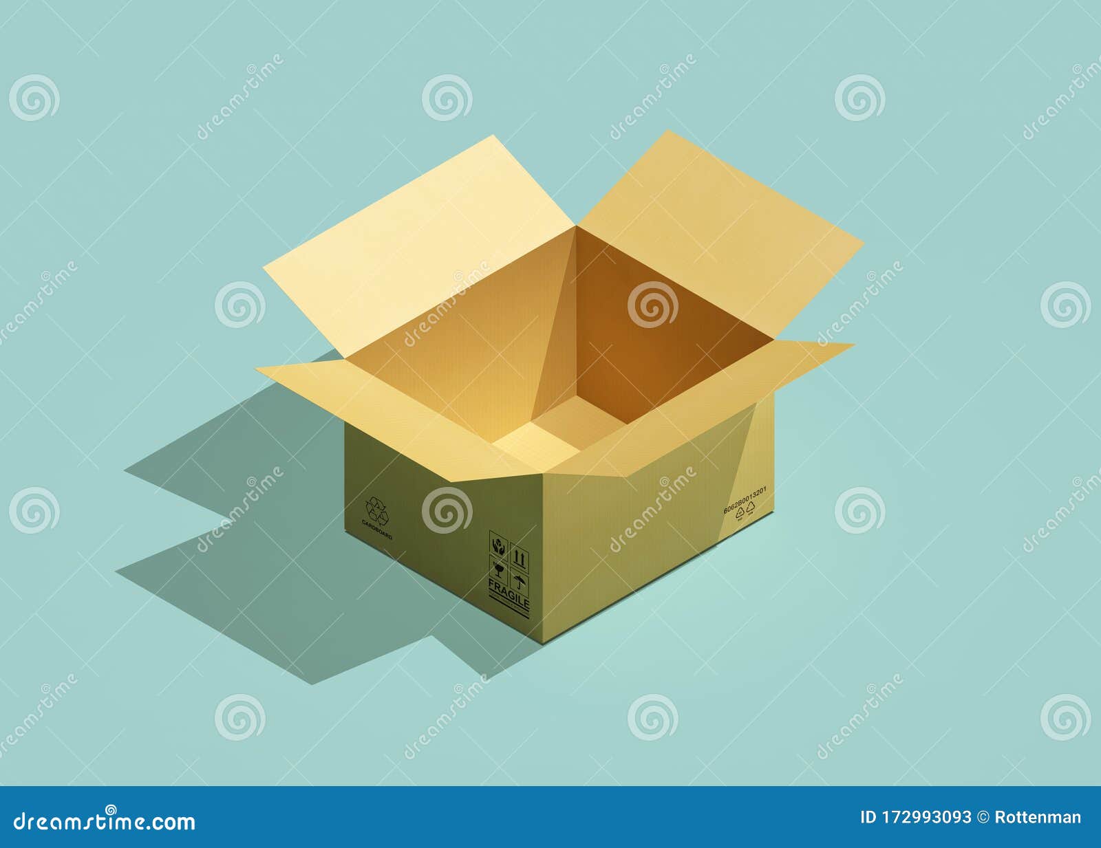 Cardboard Box Isometric View. 3d Rendering Stock Illustration ...