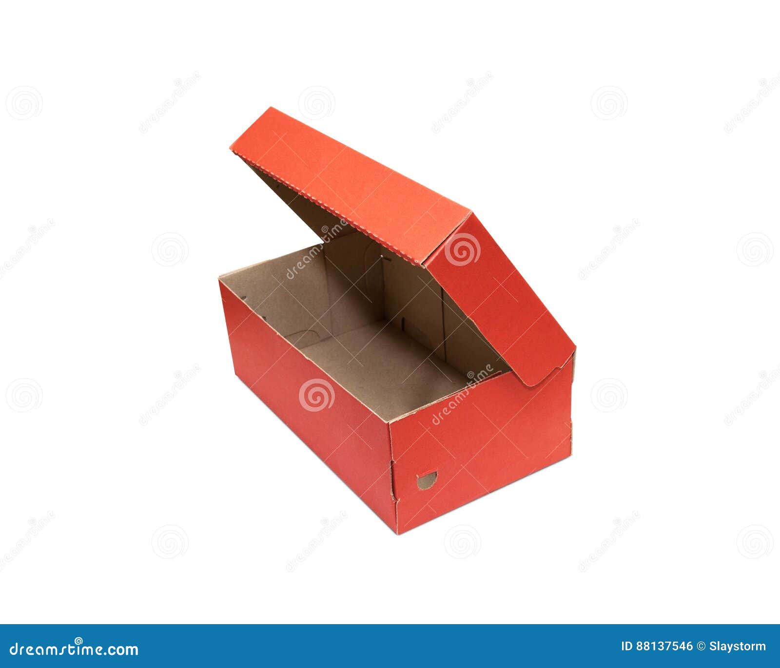 Cardboard Box with Lid Isolated on White Background Stock Photo - Image ...