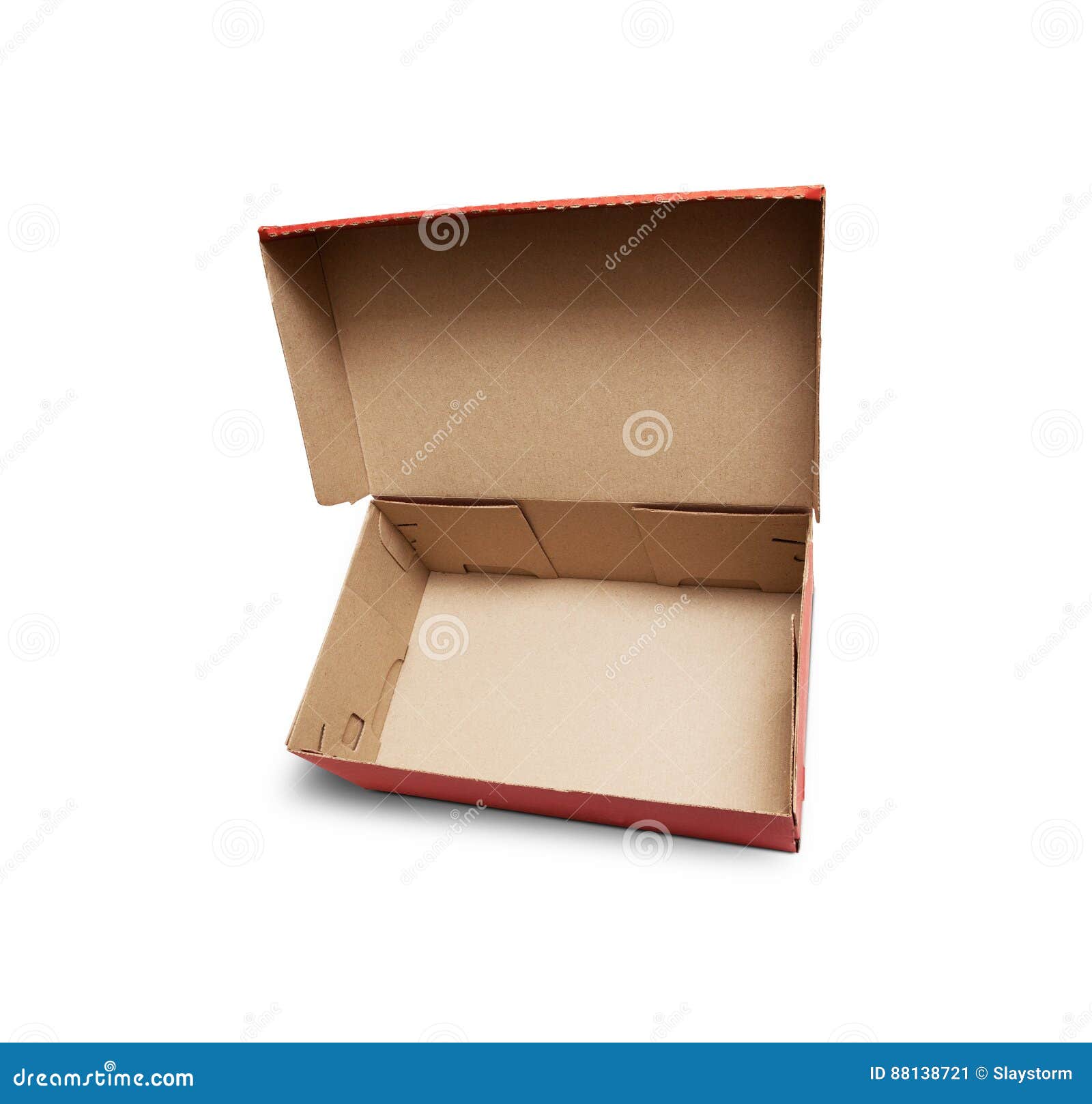 Cardboard Box with Lid Isolated on White Background Stock Image - Image ...