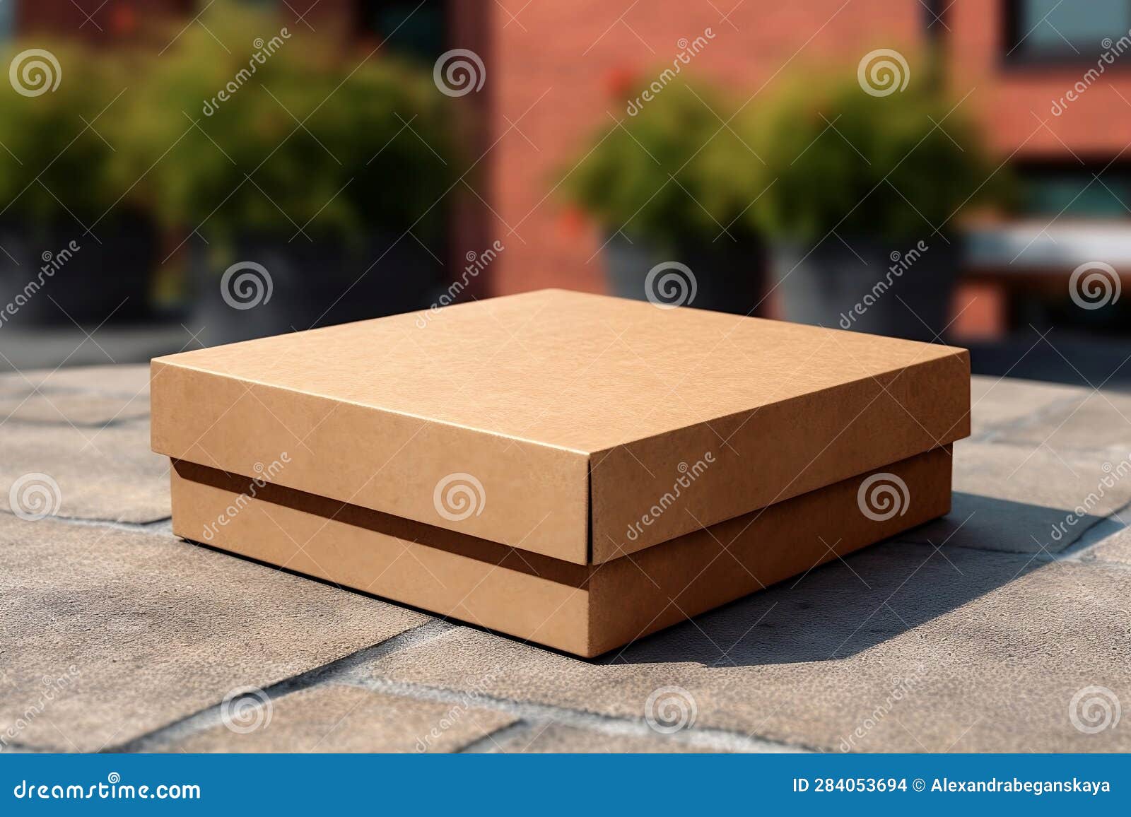 Cardboard box with lid stock illustration. Illustration of sunny ...