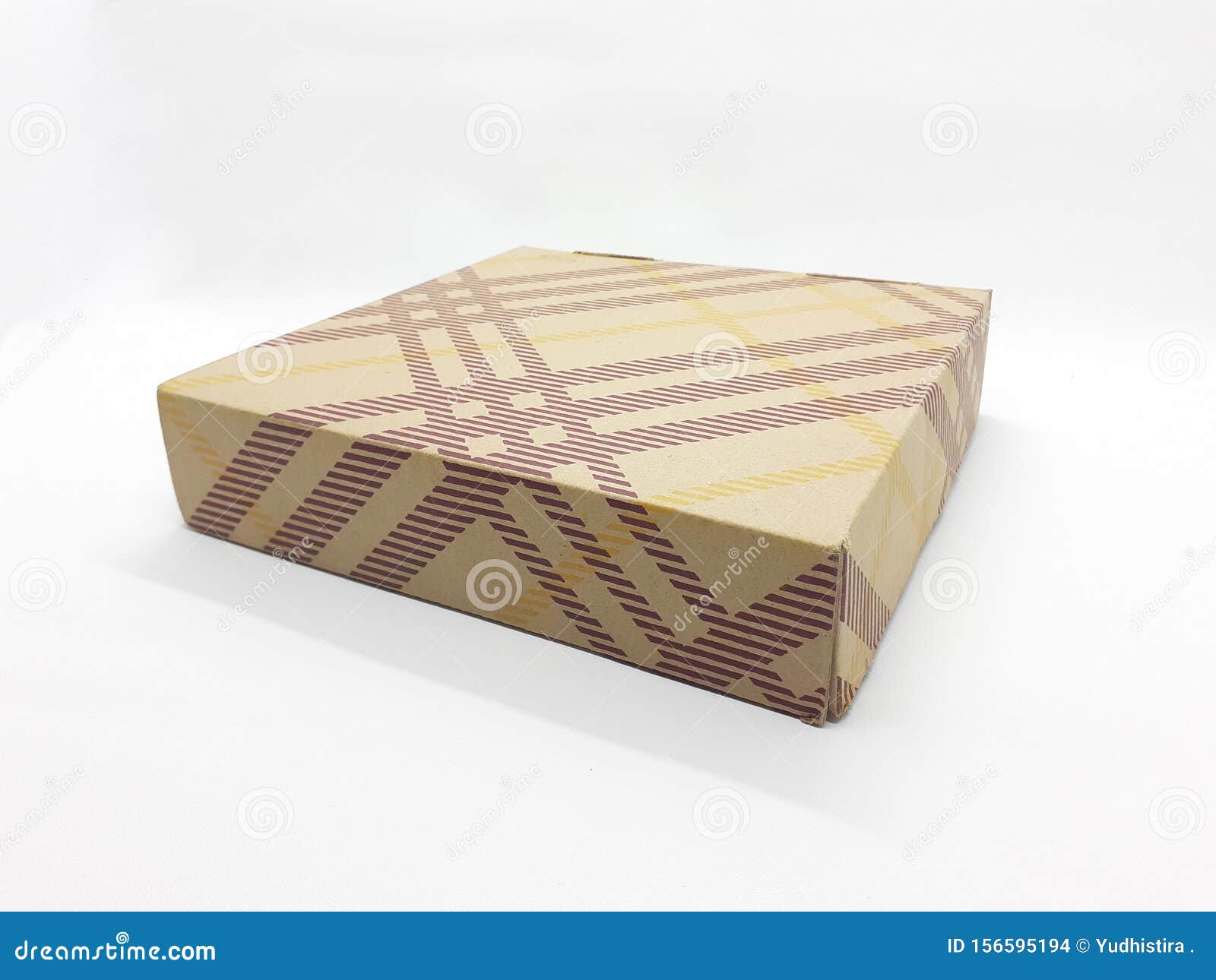 Cardboard Box with Line Shape Pattern in White Isolated Background 02 ...