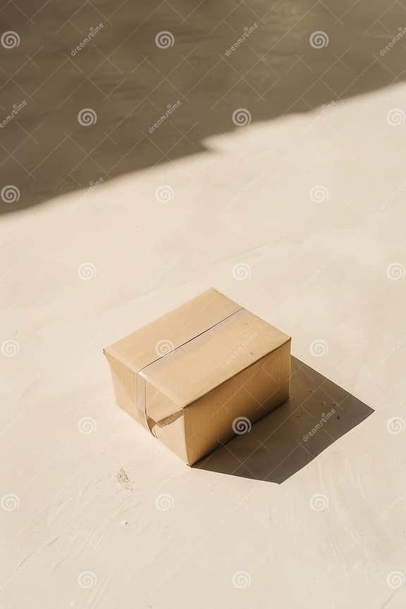 The Cardboard Box is Lying on the Surface Outdoors Stock Image - Image ...