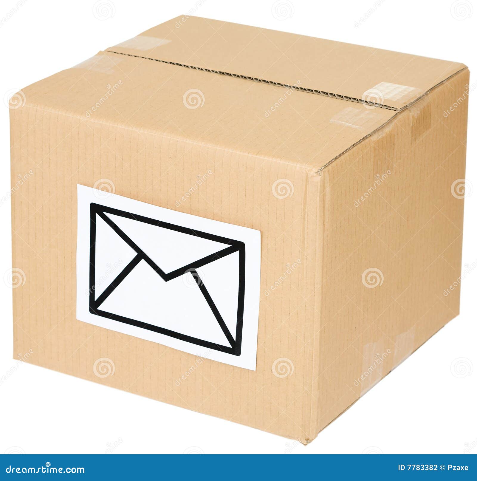 Cardboard Box with a Mail Sign Stock Photo - Image of white, carton ...