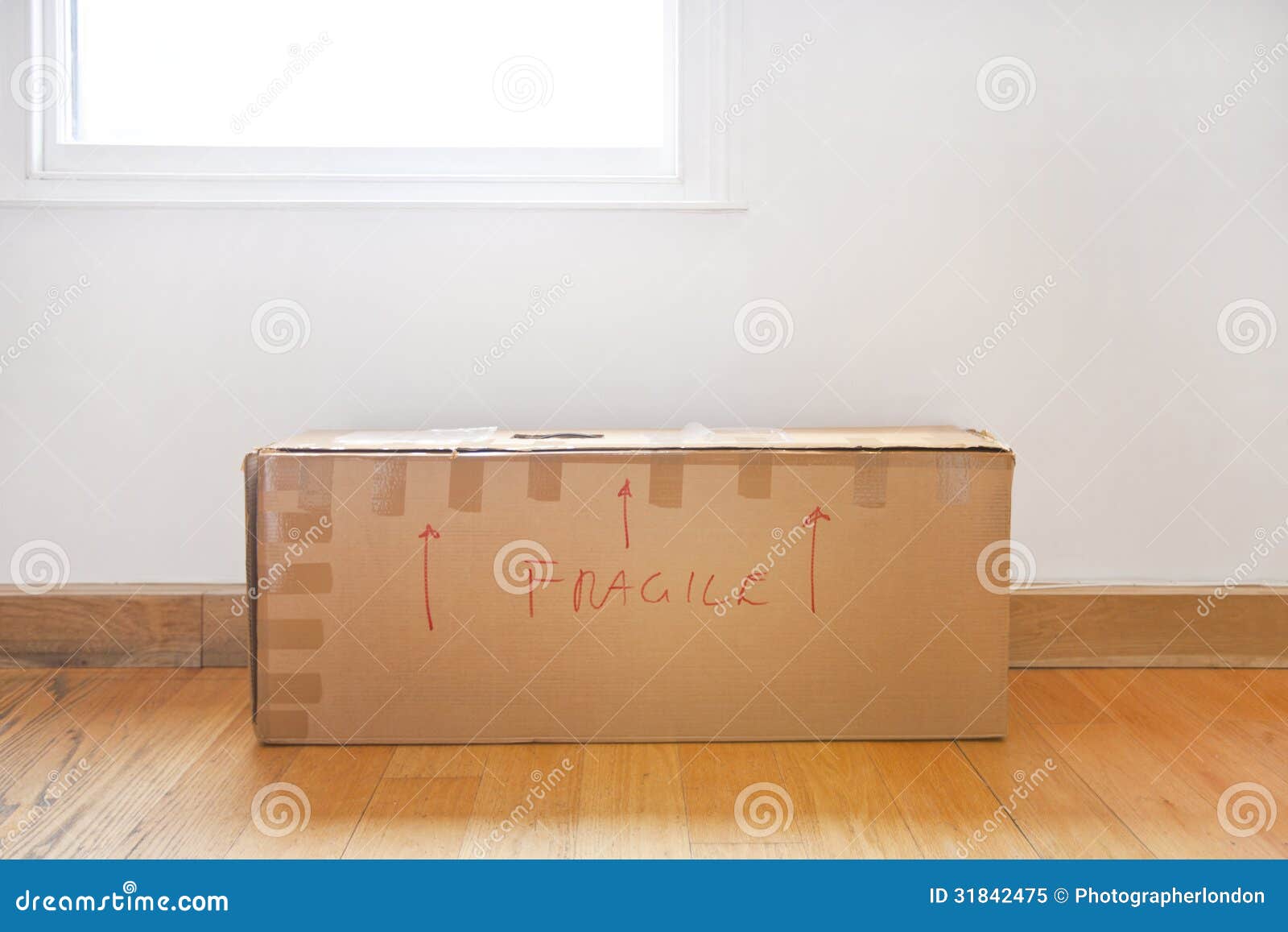 Cardboard Box Marked "fragile" Stock Image - Image of english ...