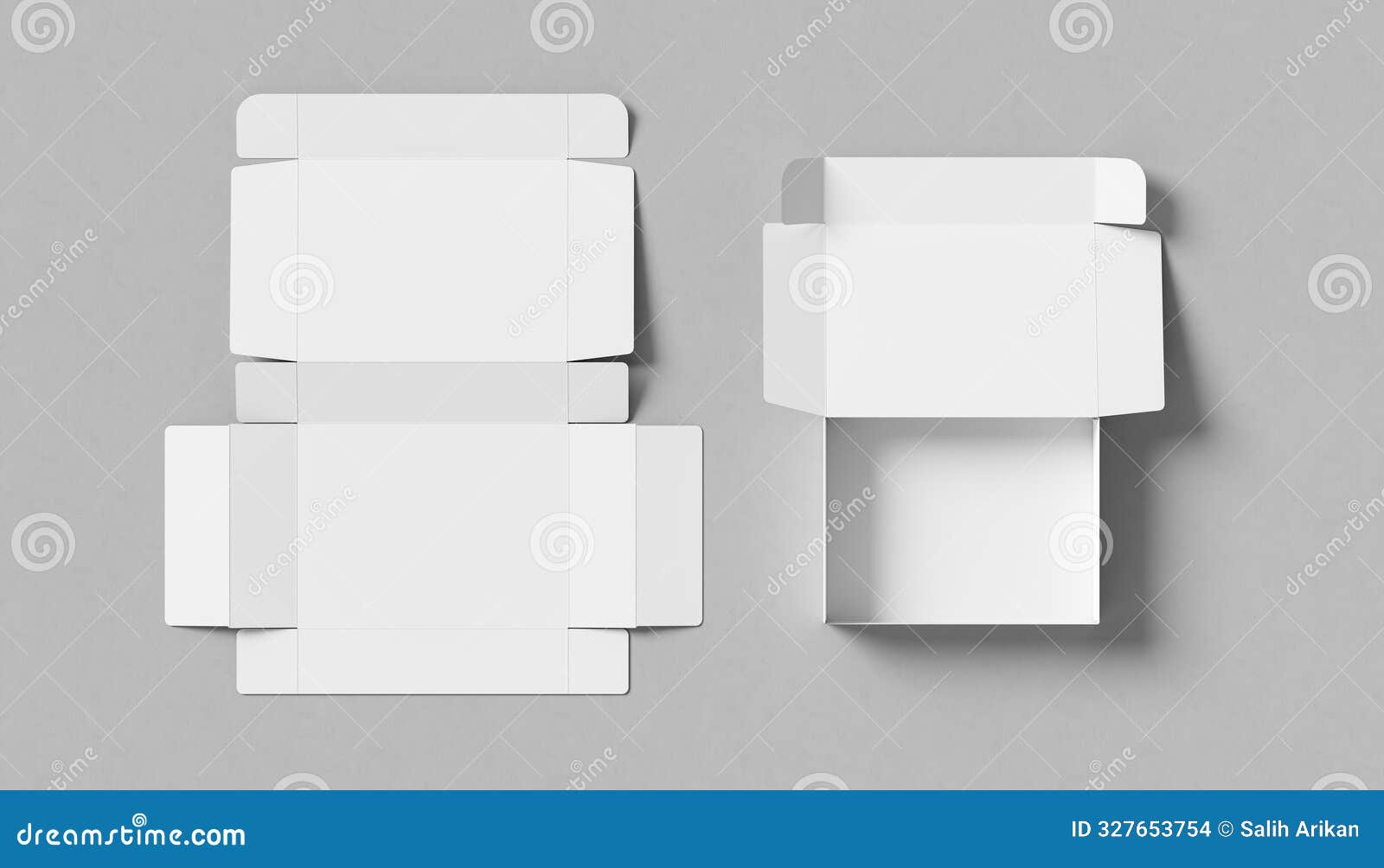 Cardboard Box Mock Up. Mailer Box Packaging Mock Up Isolated on White ...