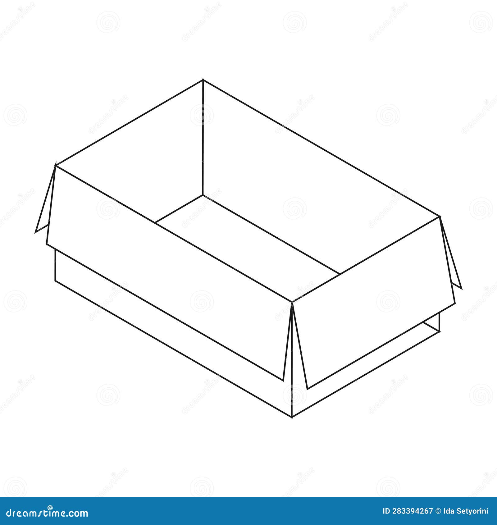 Cardboard Box Mockup Isolated on White Background. Shipping Box Layout ...