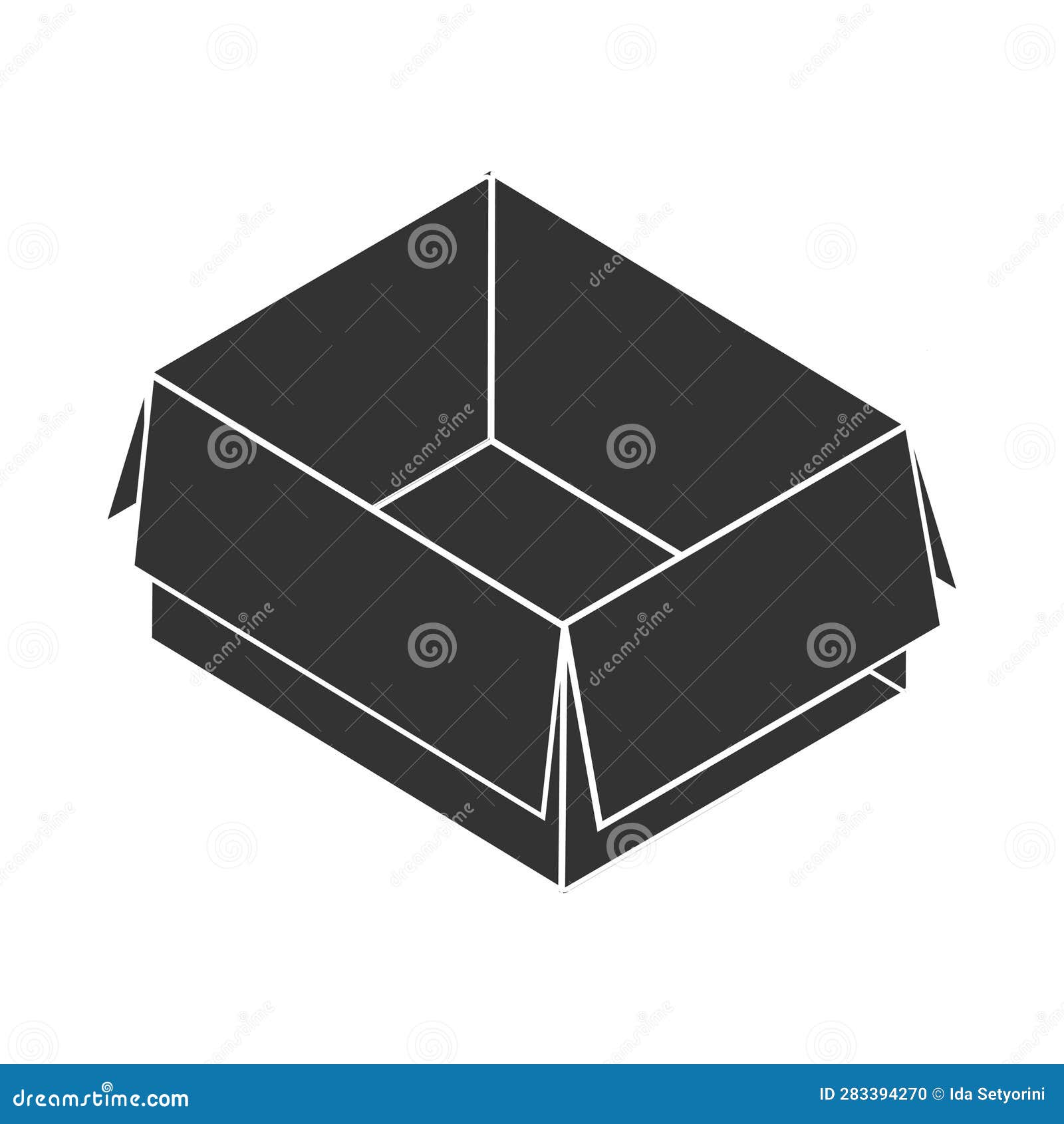 Cardboard Box Mockup Isolated on White Background. Shipping Box Layout ...