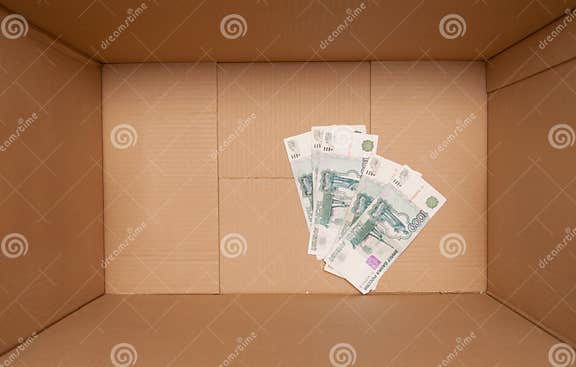 Cardboard box with money stock image. Image of shipping - 11812063