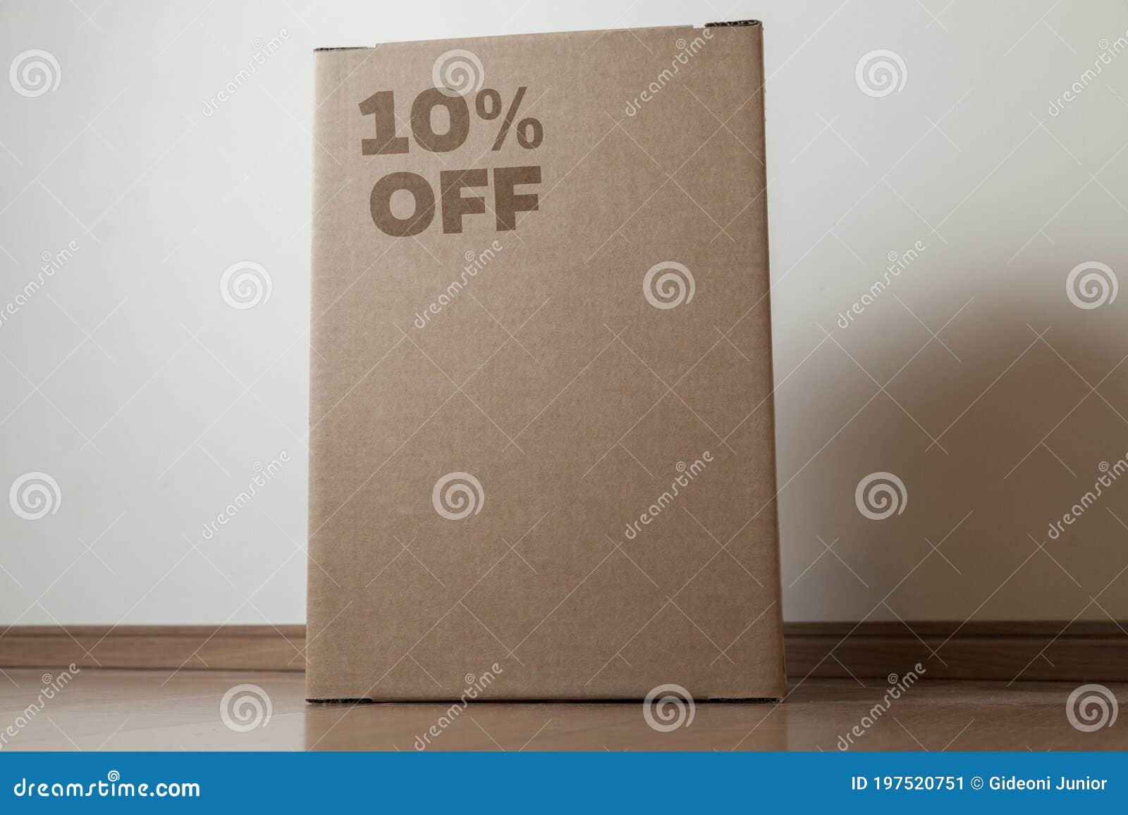 Cardboard Box with 10 Off Order Written on the Box Stock Image - Image ...