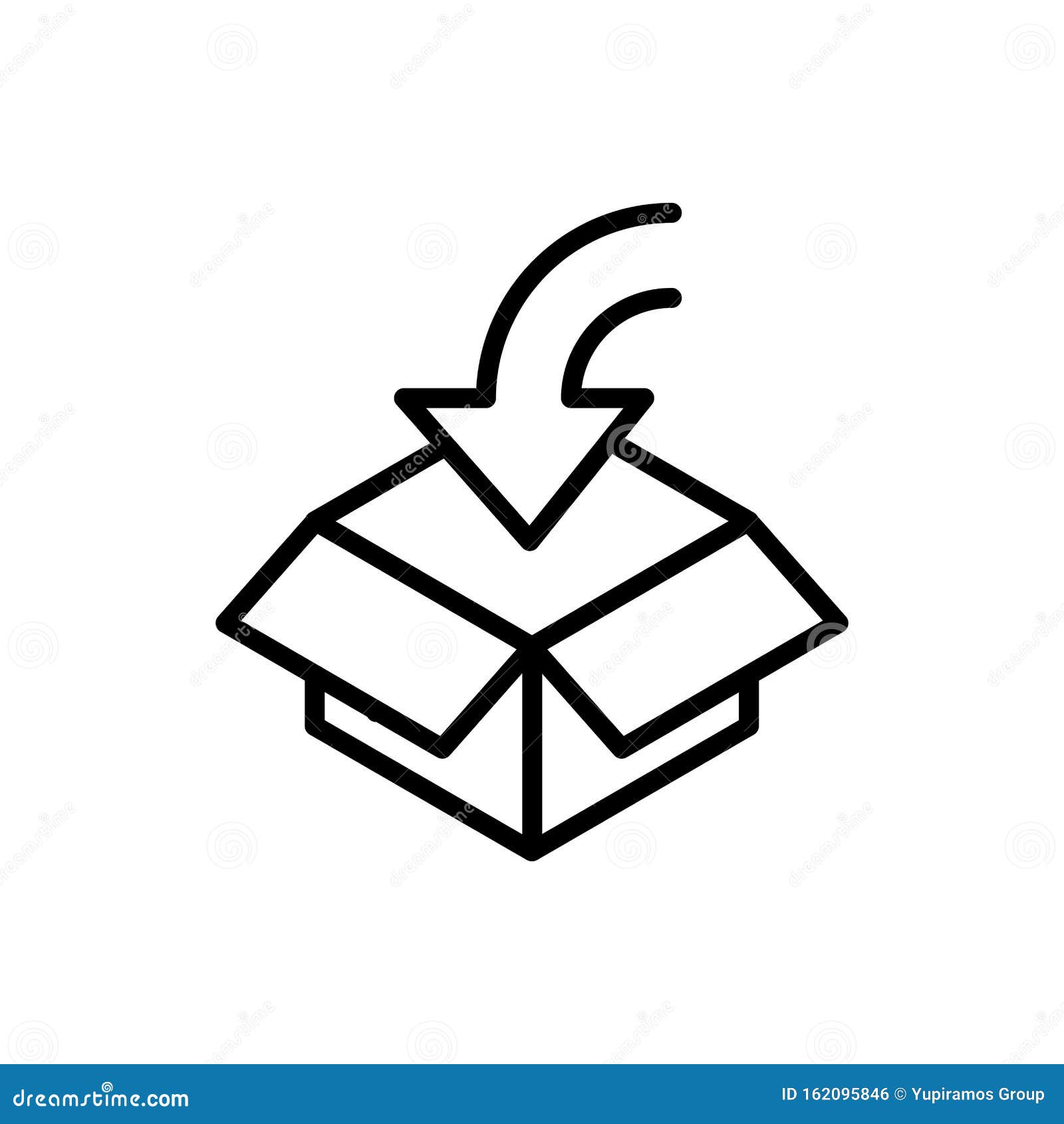 Cardboard Box Open Delivery Icon Thick Line Stock Vector - Illustration ...