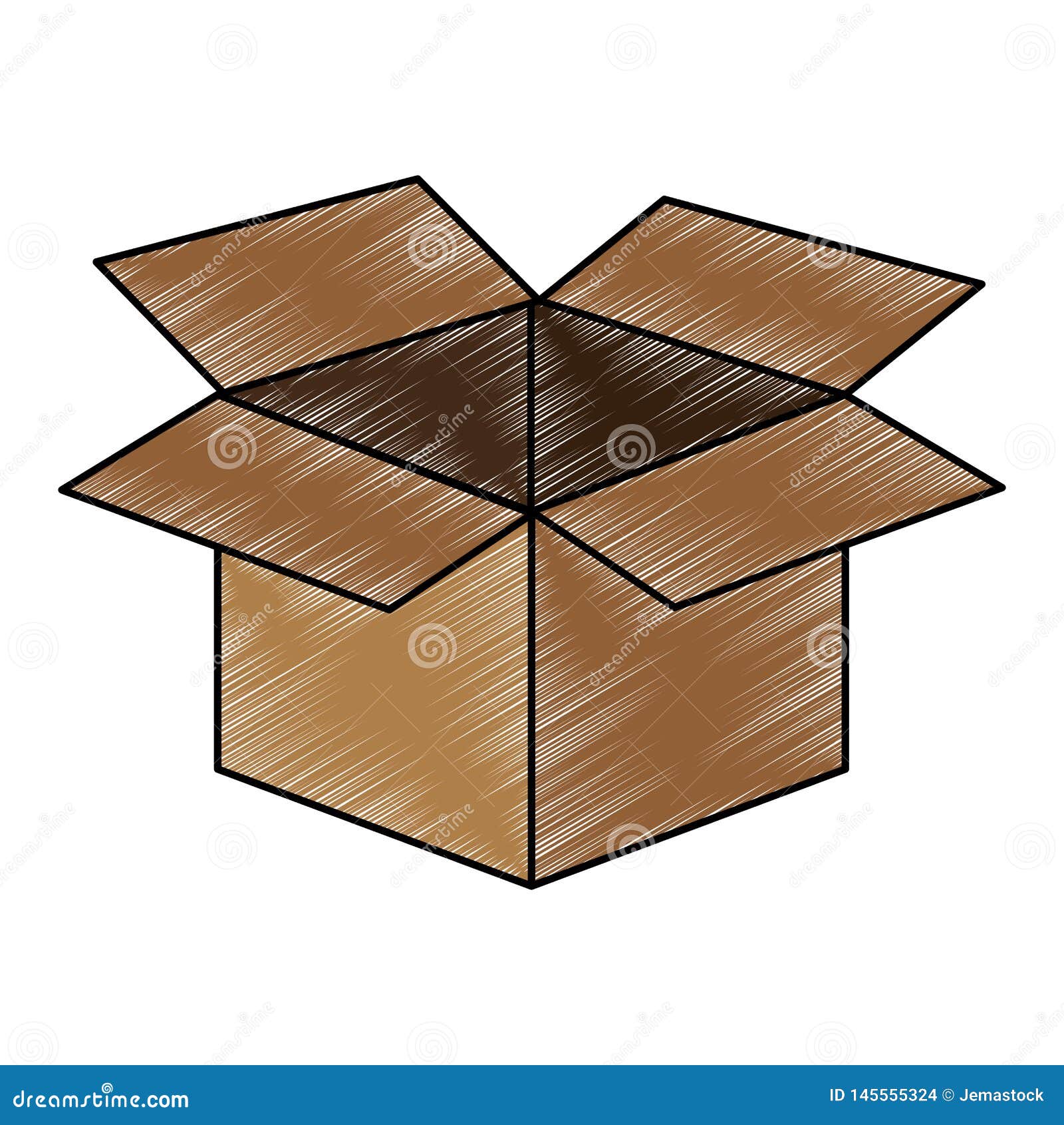 Cardboard Box Open Scribble Stock Vector - Illustration of deliver ...