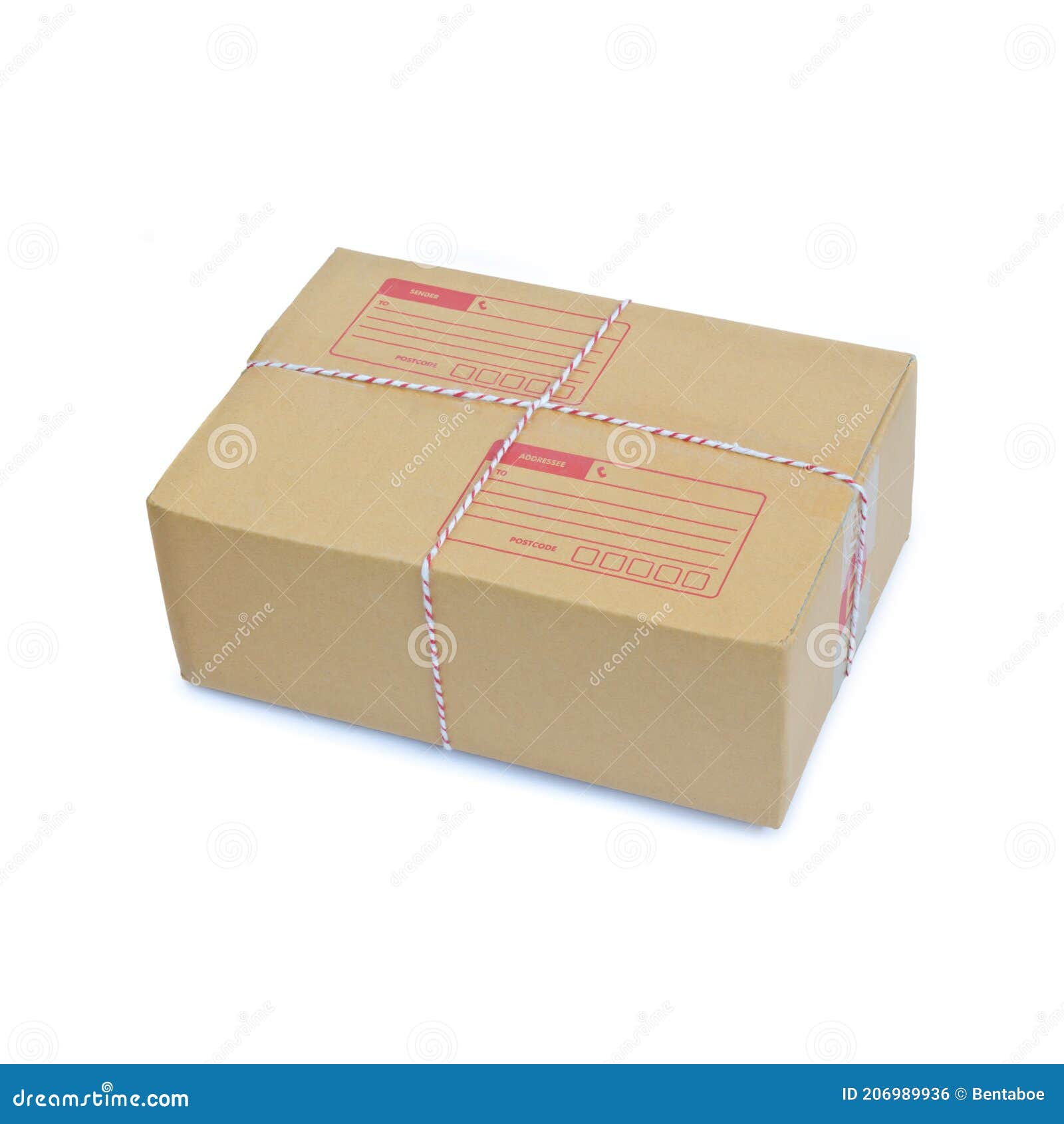 Cardboard Box Package Parcel Isolated on White Stock Photo - Image of ...