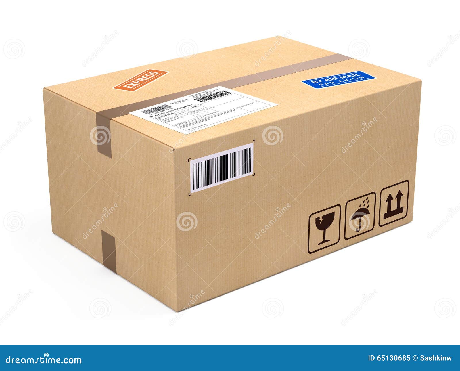 Cardboard Box Package Parcel on White Stock Illustration - Illustration ...