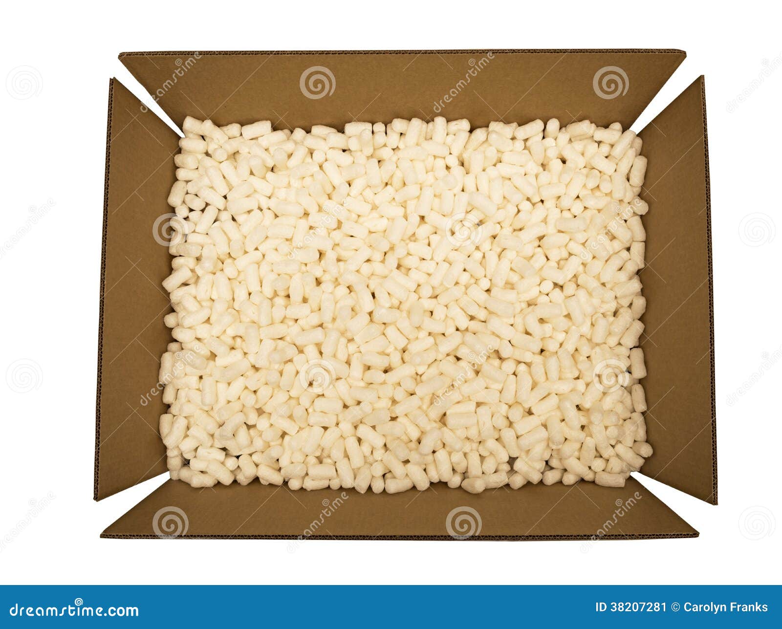 Cardboard Box with Packing Peanuts Stock Image - Image of cardboard ...