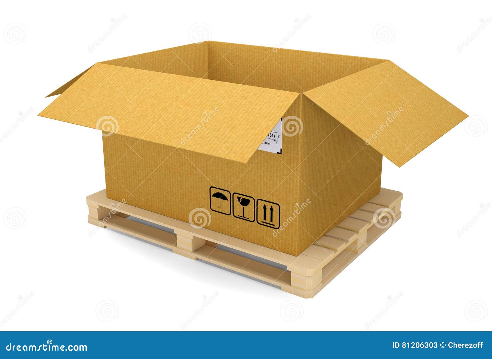 Cardboard Box on Pallet. Isolated Stock Illustration - Illustration of ...