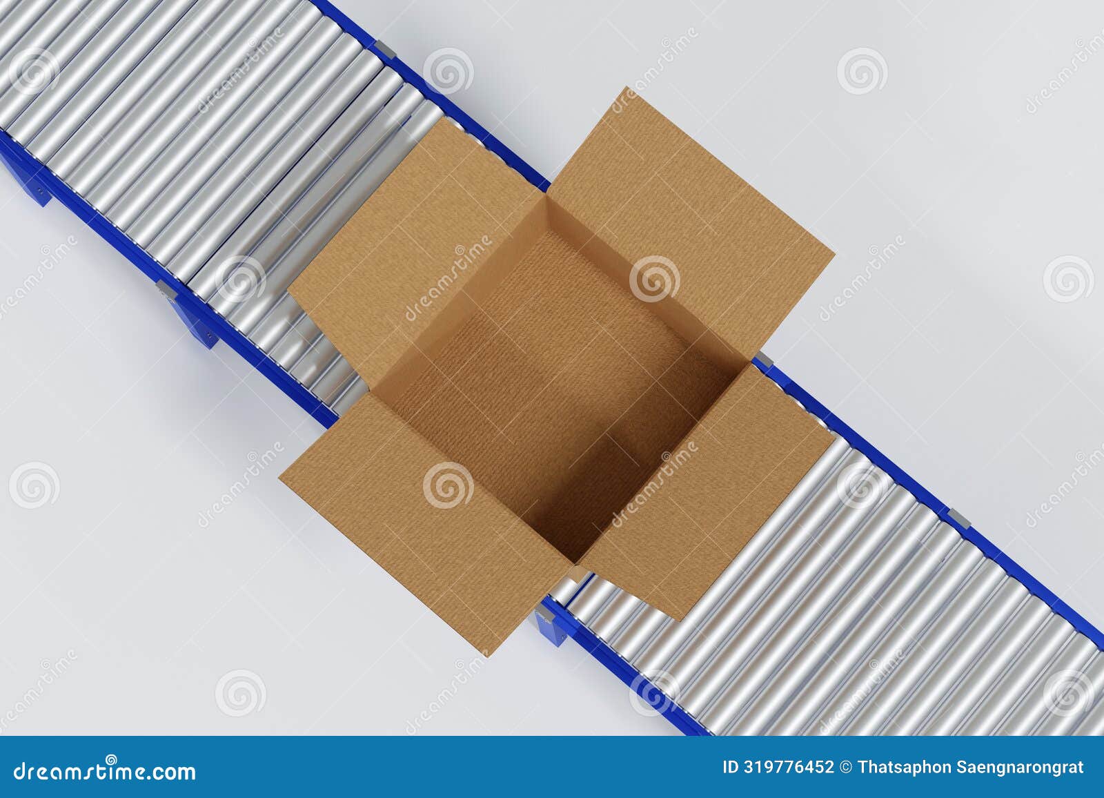 Cardboard Box Parcel on Conveyor Belt, Production Ling Automated ...