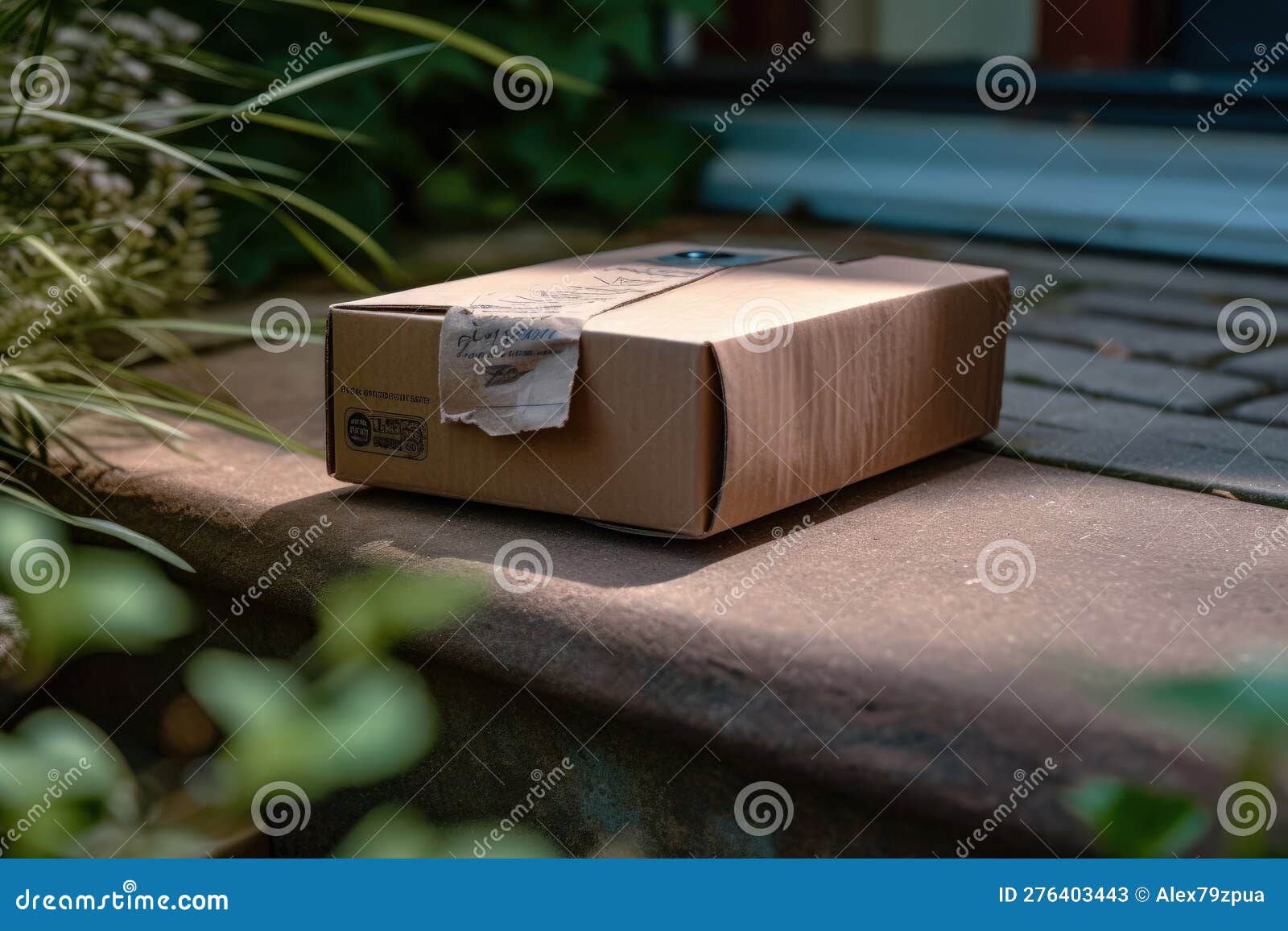 Cardboard Box for Parcels on the Doorstep - Generative AI Stock ...