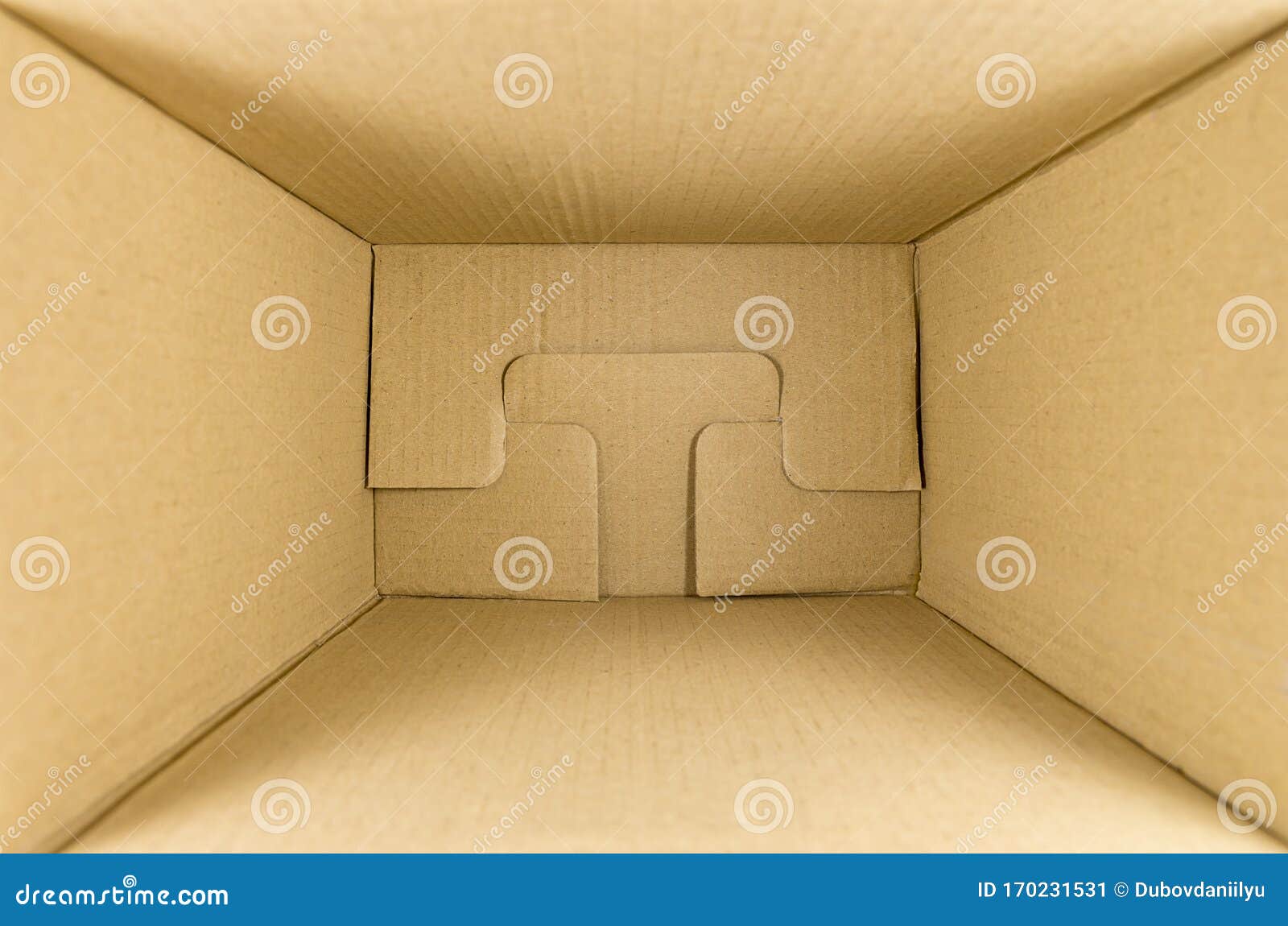 Cardboard Box for Parcels Inside, Look Inside, Mock Up Stock Image ...