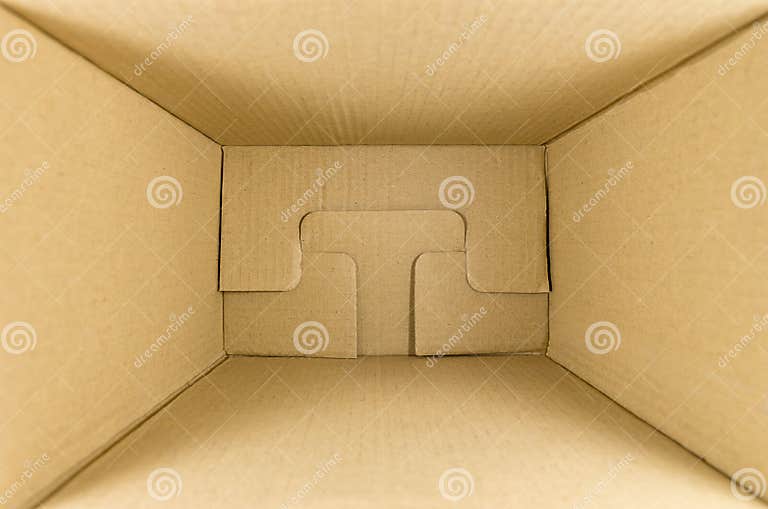 Cardboard Box for Parcels Inside, Look Inside, Mock Up Stock Image ...
