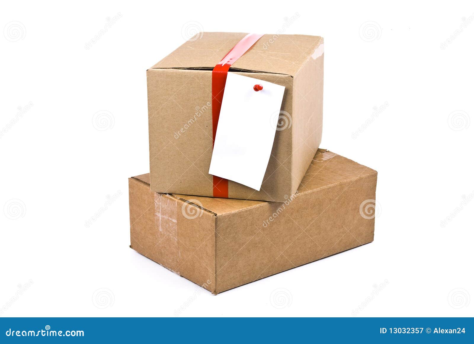 Cardboard Box with Pinned Note Stock Image - Image of container, carton ...