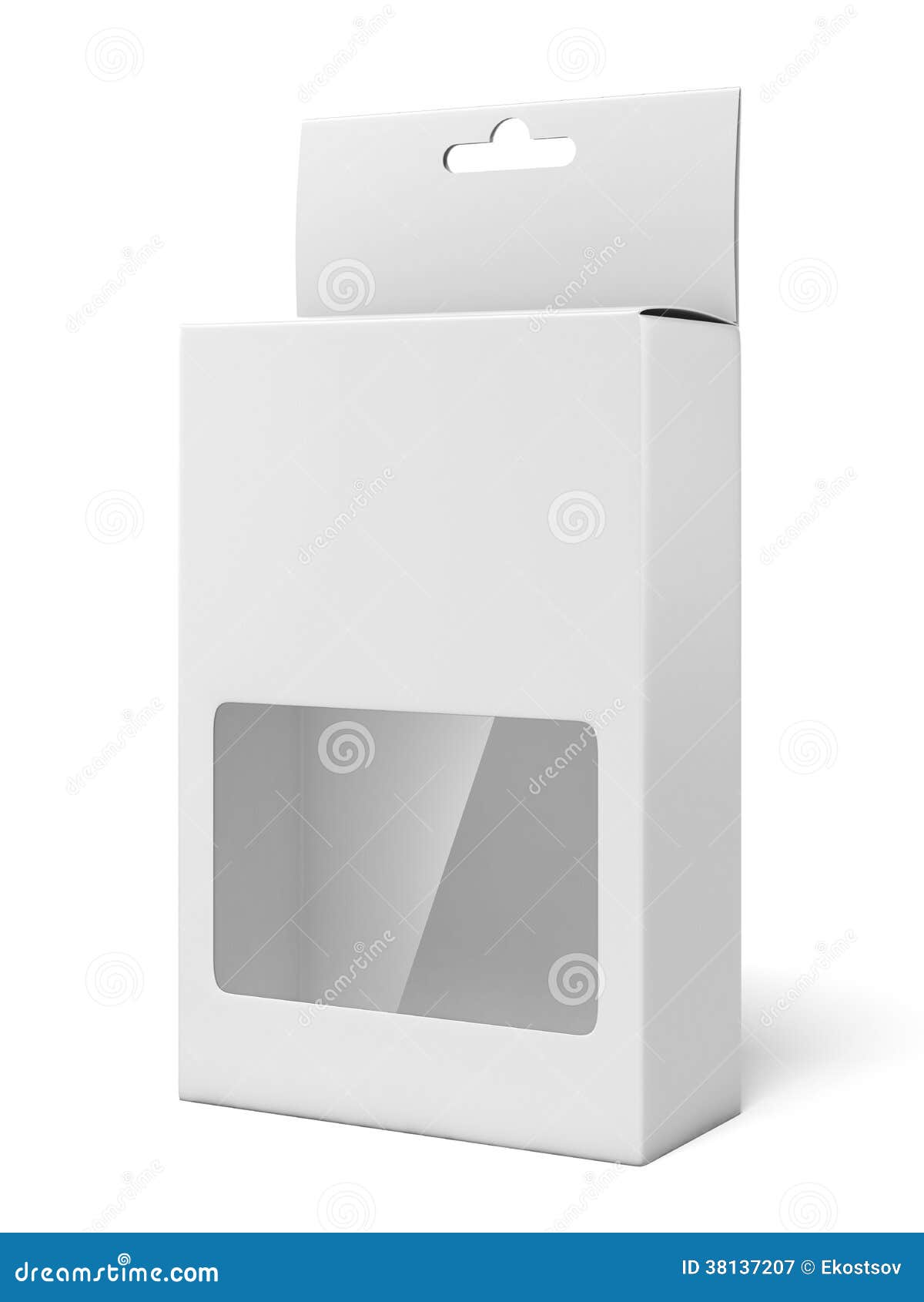 Cardboard Box with a Plastic Window Stock Illustration - Illustration ...