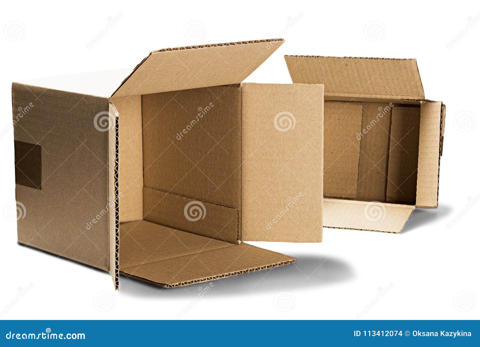 Cardboard Box for Post Service on Isolated White Background. Parcel ...